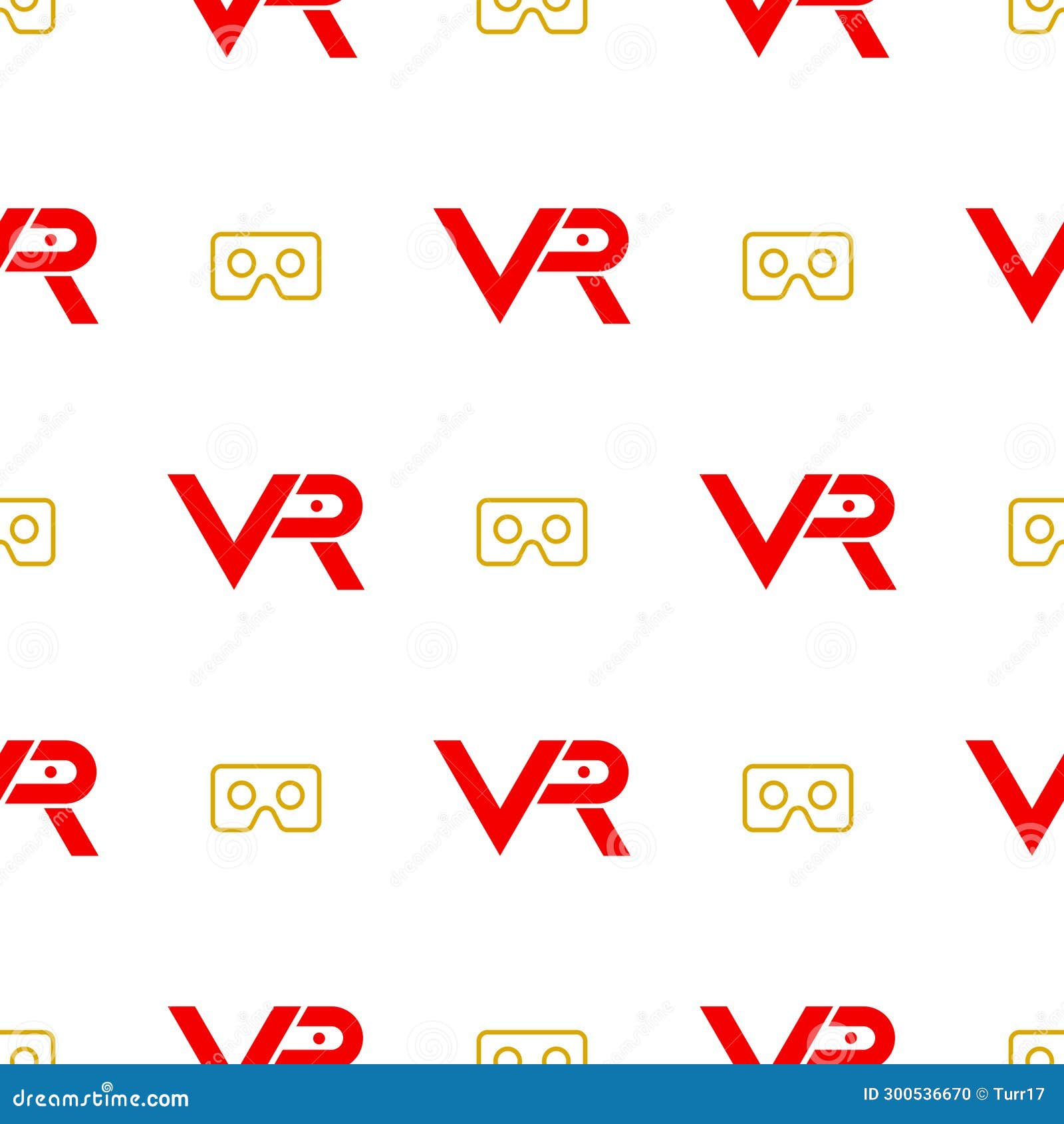 Seamless Vector Modern Pattern with VR Logos Stock Vector ...