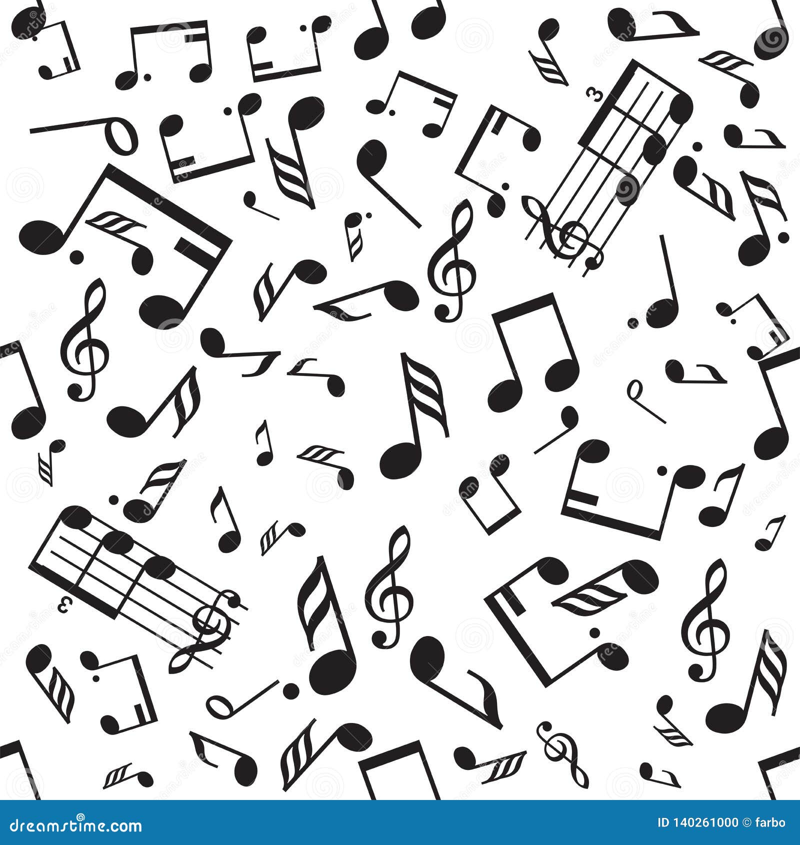 Seamless Vector Music Notes Pattern Stock Vector - Illustration of ...