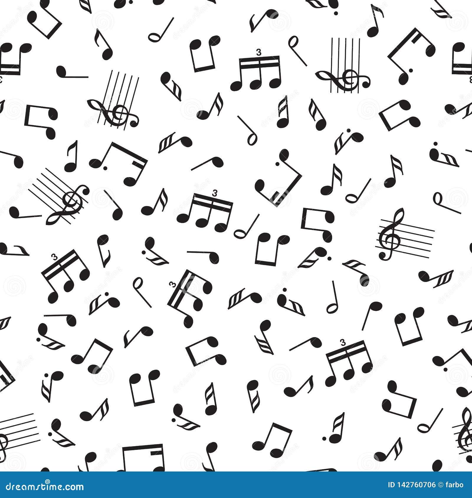Seamless Vector Music Notes Pattern Stock Vector - Illustration of ...