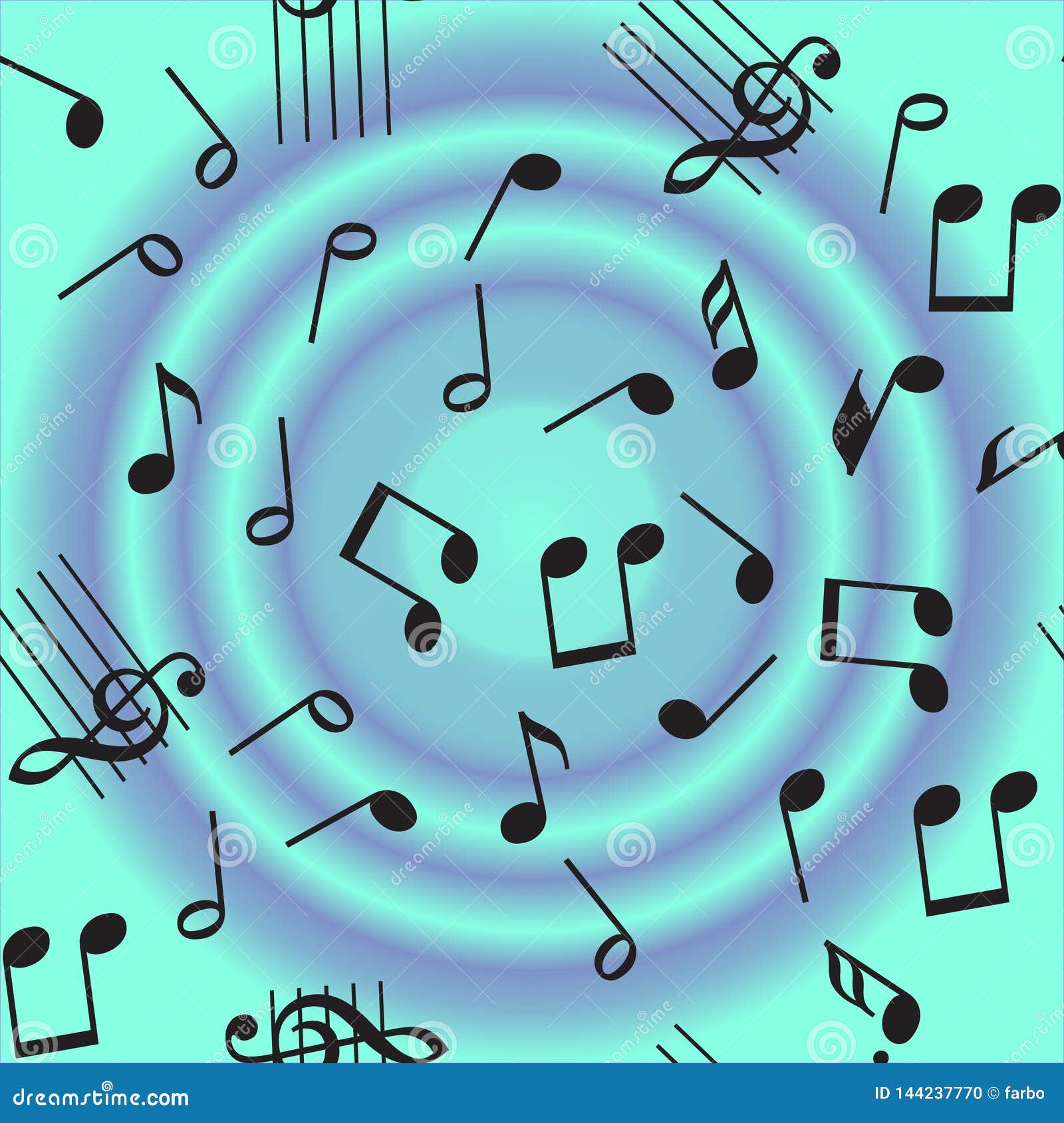 Seamless Vector Music Notes Pattern Stock Vector - Illustration of ...