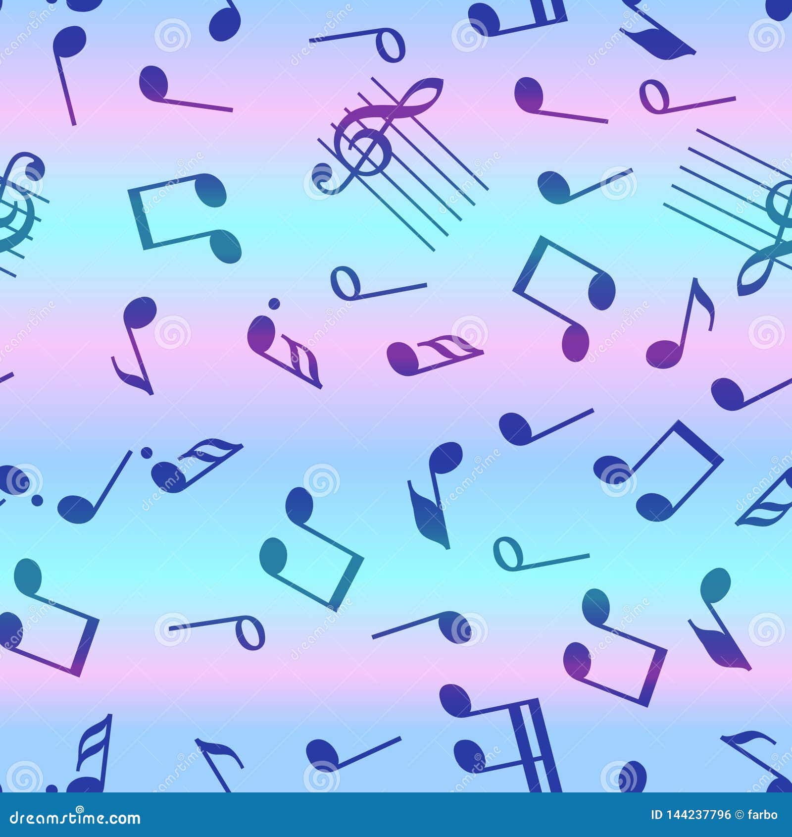 Seamless Vector Music Notes Pattern Stock Vector - Illustration of play ...