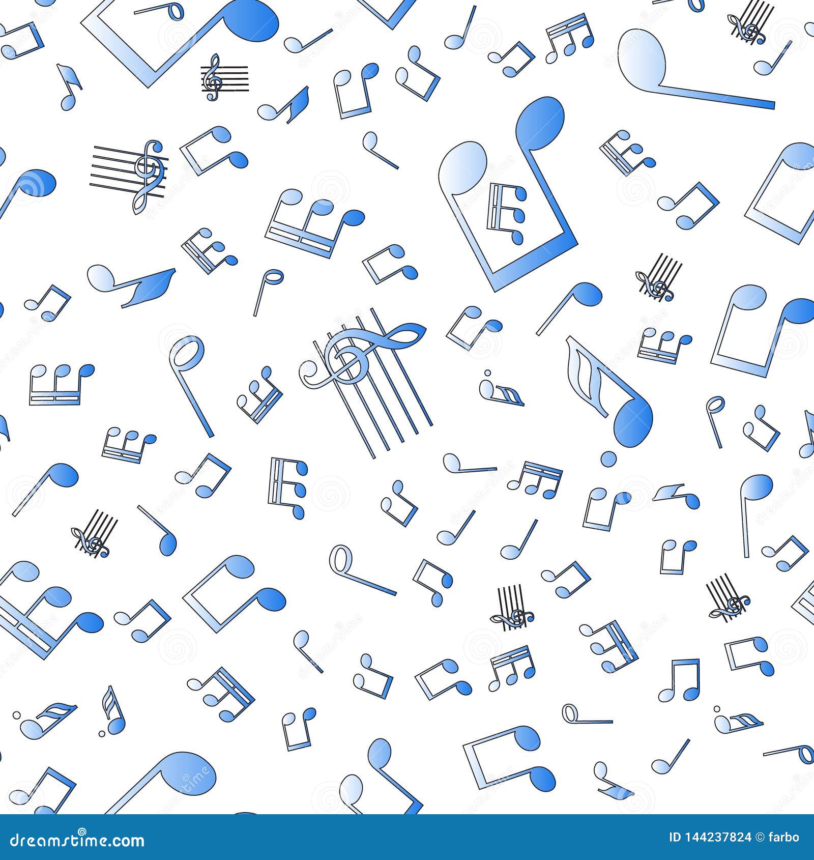 Seamless Vector Music Notes Pattern Stock Vector - Illustration of ...