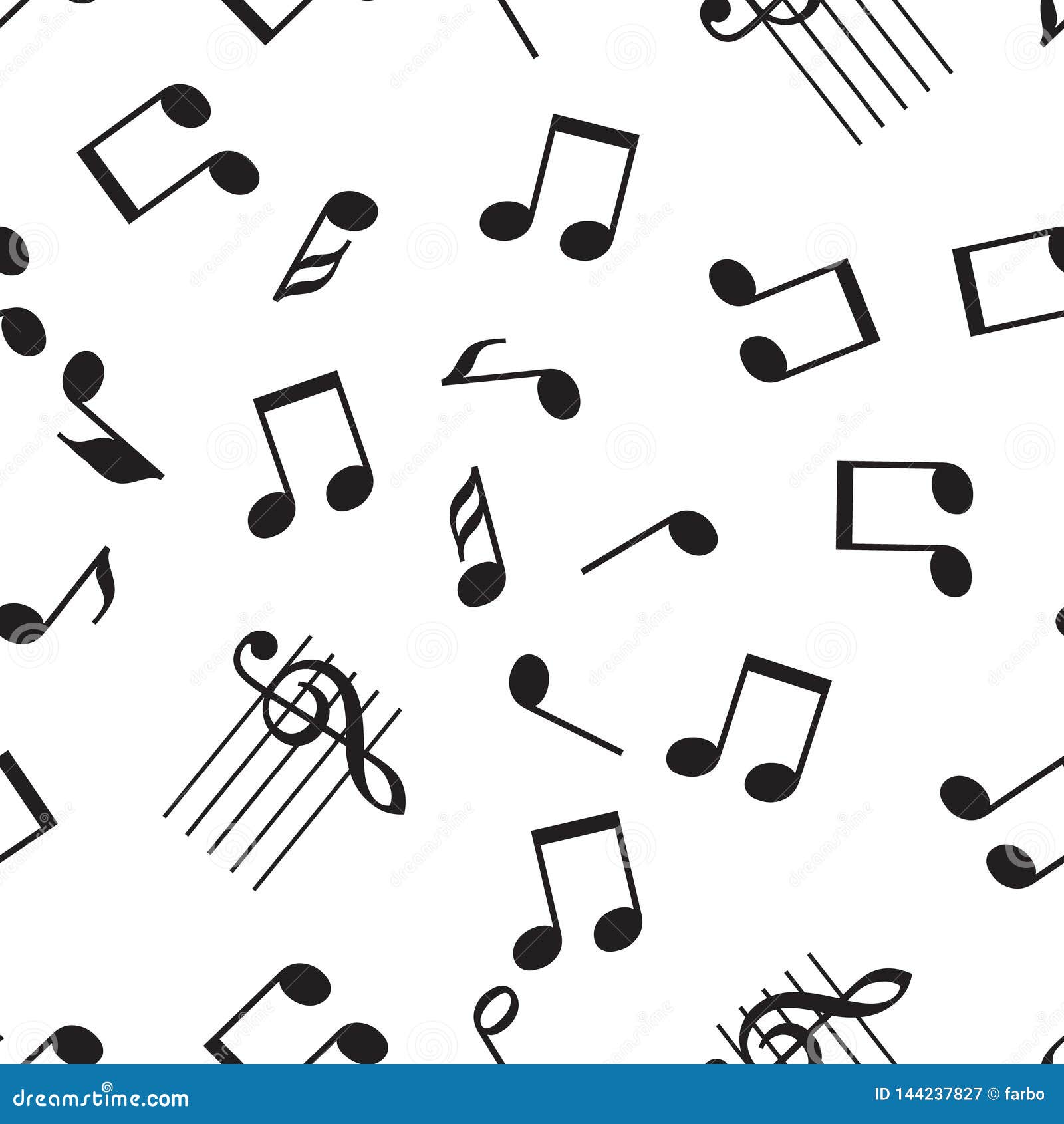 Seamless Vector Music Notes Pattern Stock Vector - Illustration of ...