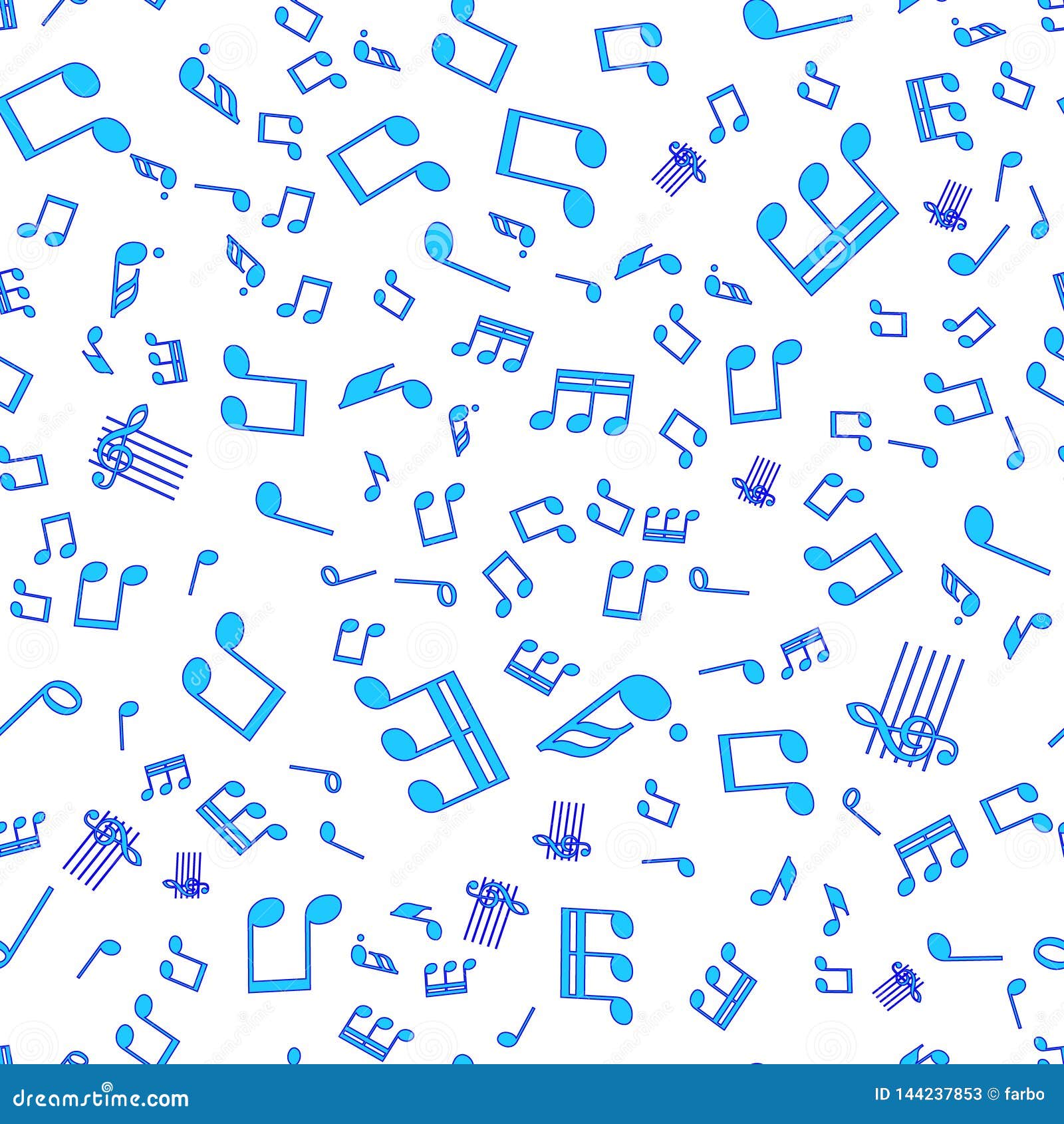 Seamless Vector Music Notes Pattern Stock Vector - Illustration of cute ...