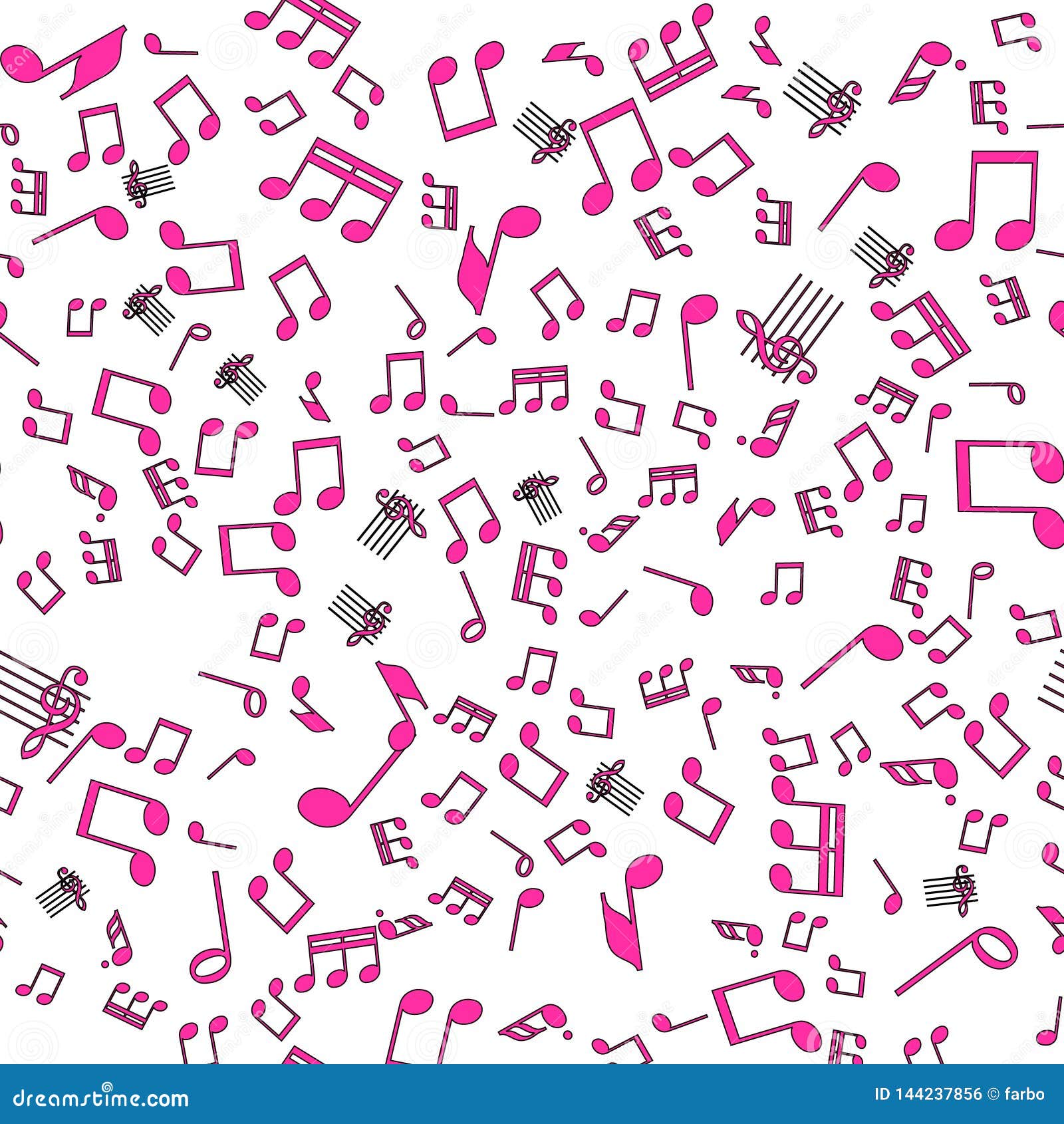 Seamless Vector Music Notes Pattern Stock Vector - Illustration of ...