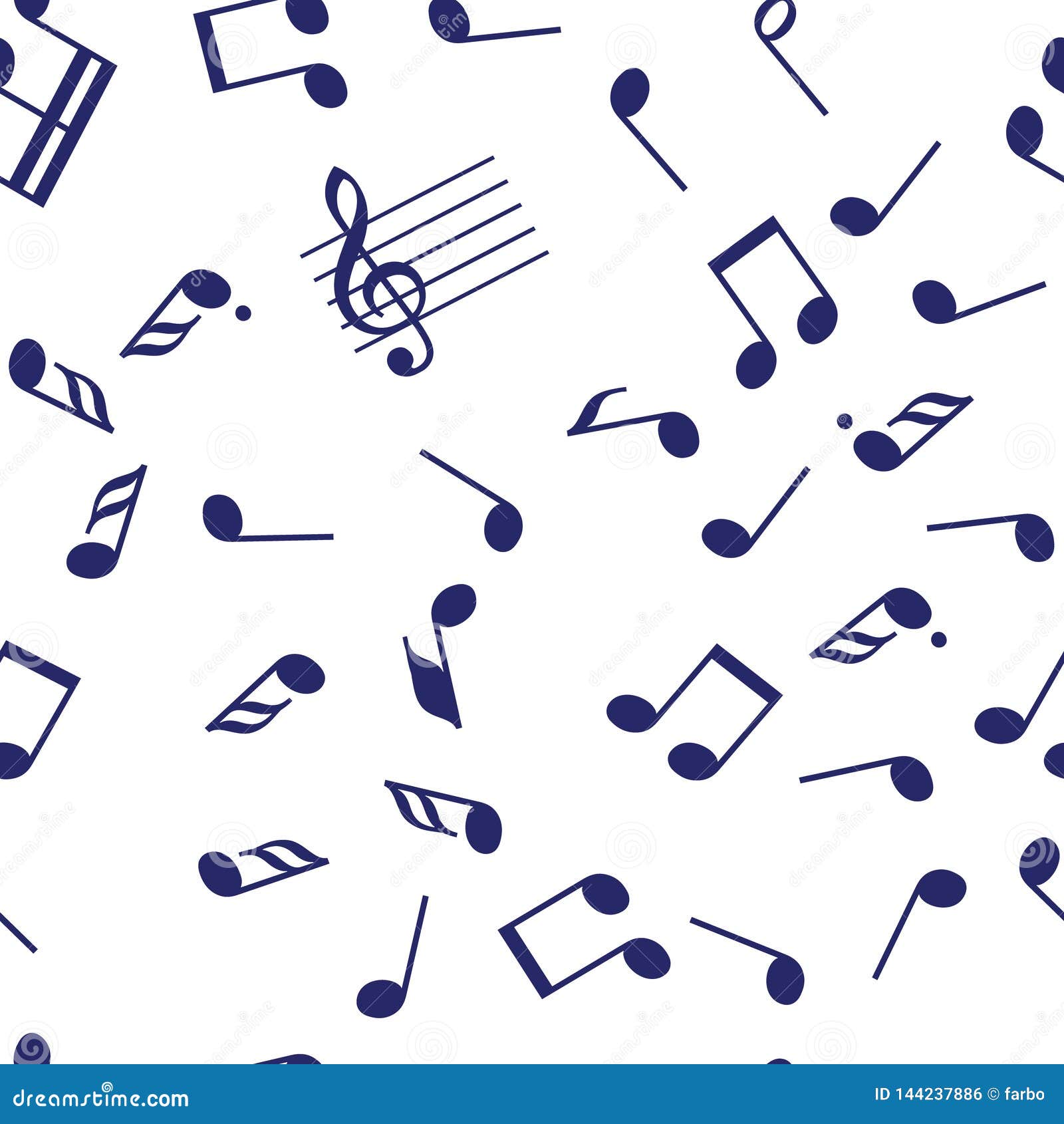 Seamless Vector Music Notes Pattern Stock Vector - Illustration of ...