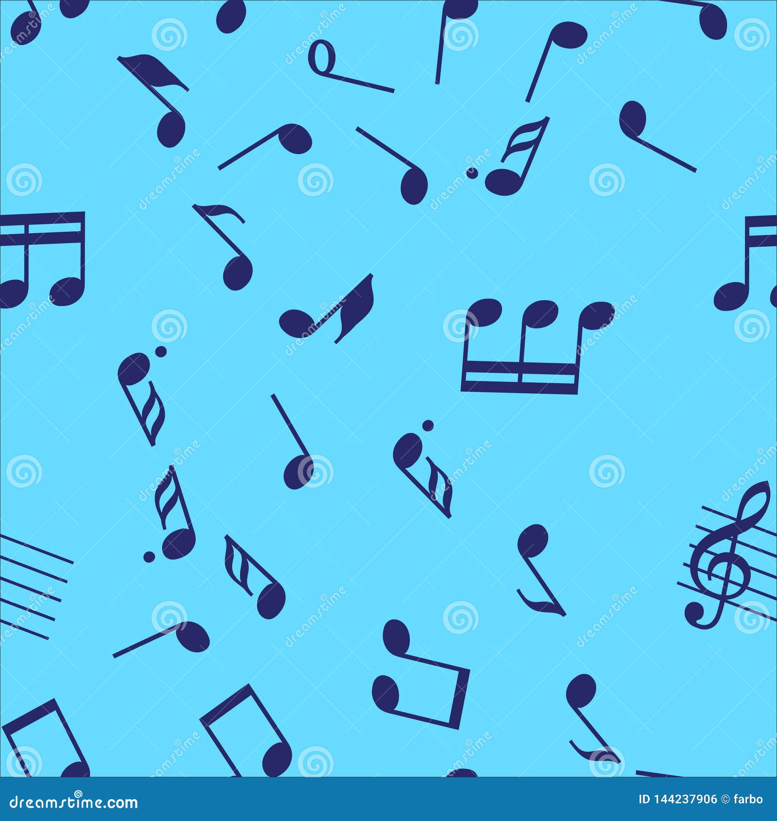 Seamless Vector Music Notes Pattern Stock Vector - Illustration of cute ...