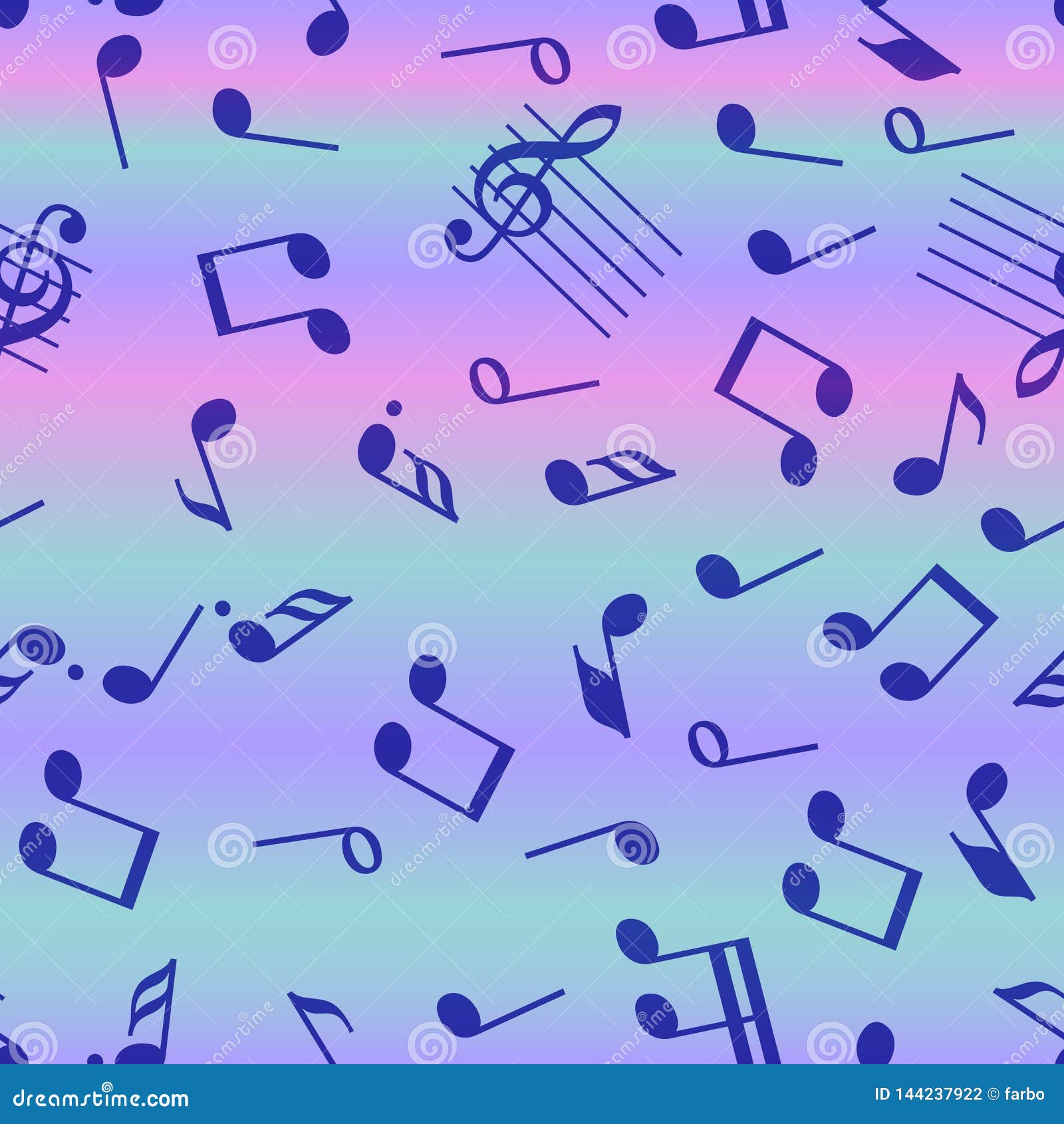 Seamless Vector Music Notes Pattern Stock Vector - Illustration of ...
