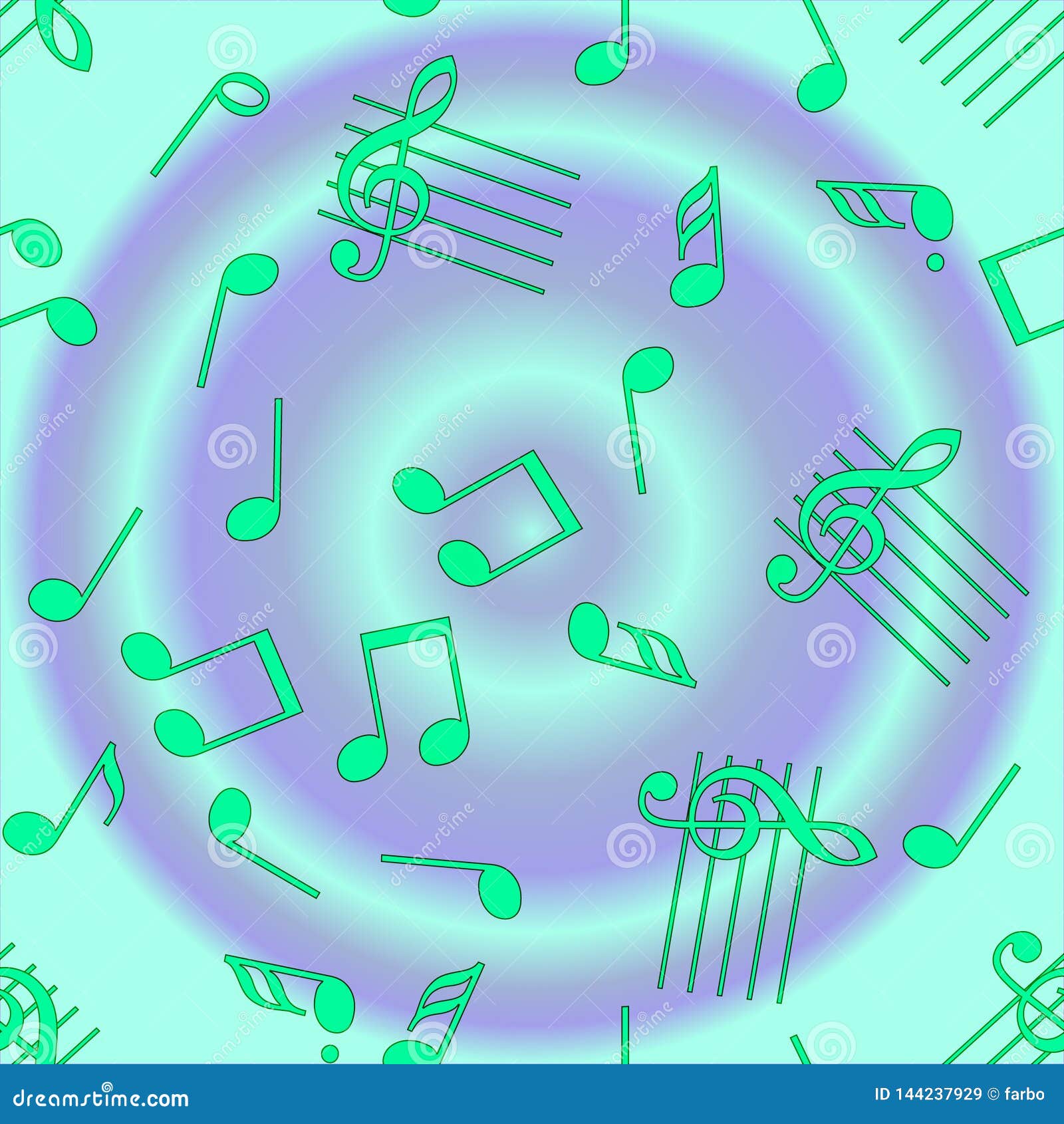 Seamless Vector Music Notes Pattern Stock Vector - Illustration of ...