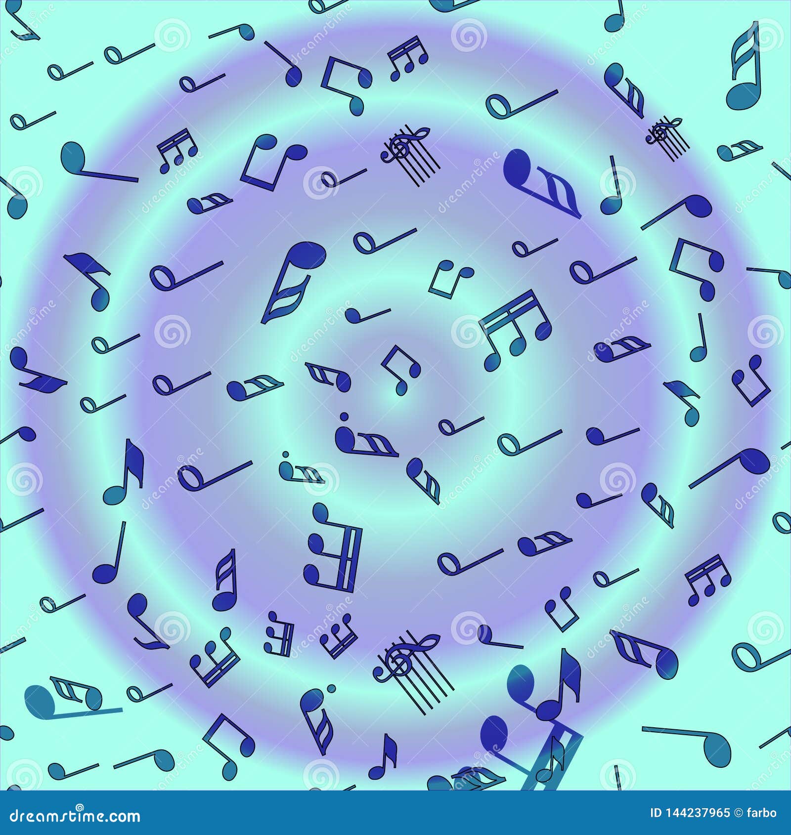 Seamless Vector Music Notes Pattern Stock Vector - Illustration of clef ...