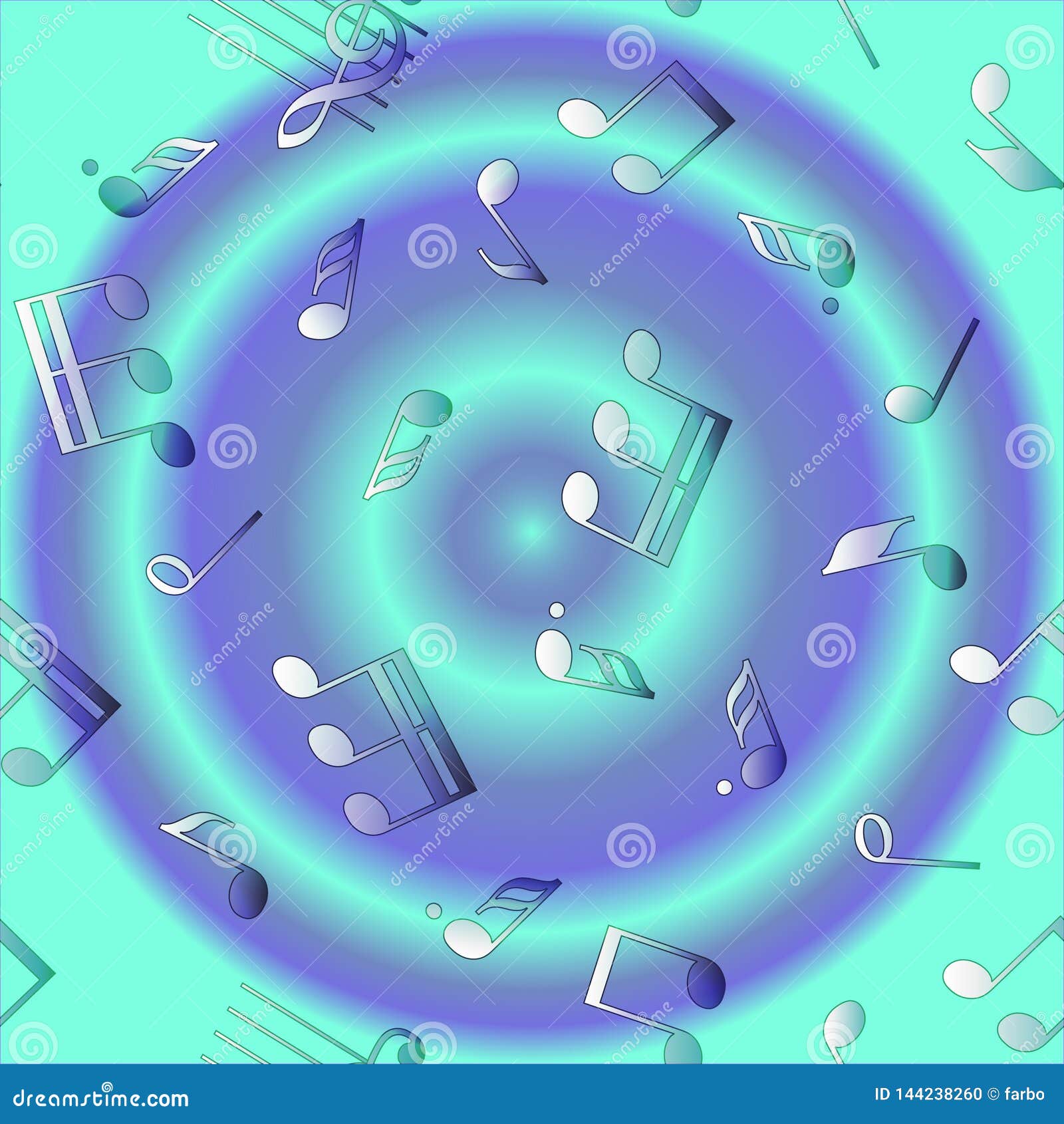 Seamless Vector Music Notes Pattern Stock Vector - Illustration of ...