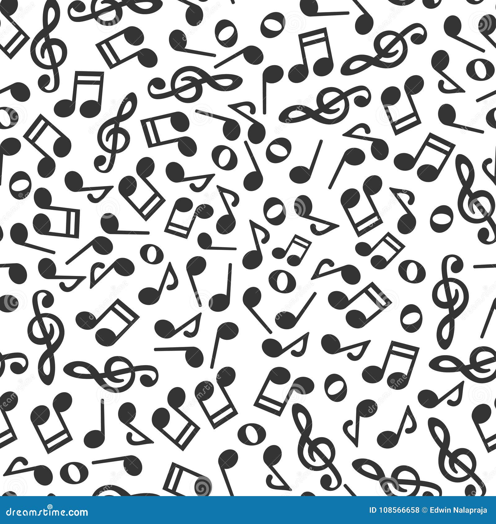 Seamless Vector Music Notes Pattern Stock Vector - Illustration of ...