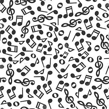 Seamless Vector Music Notes Pattern Stock Vector - Illustration of ...