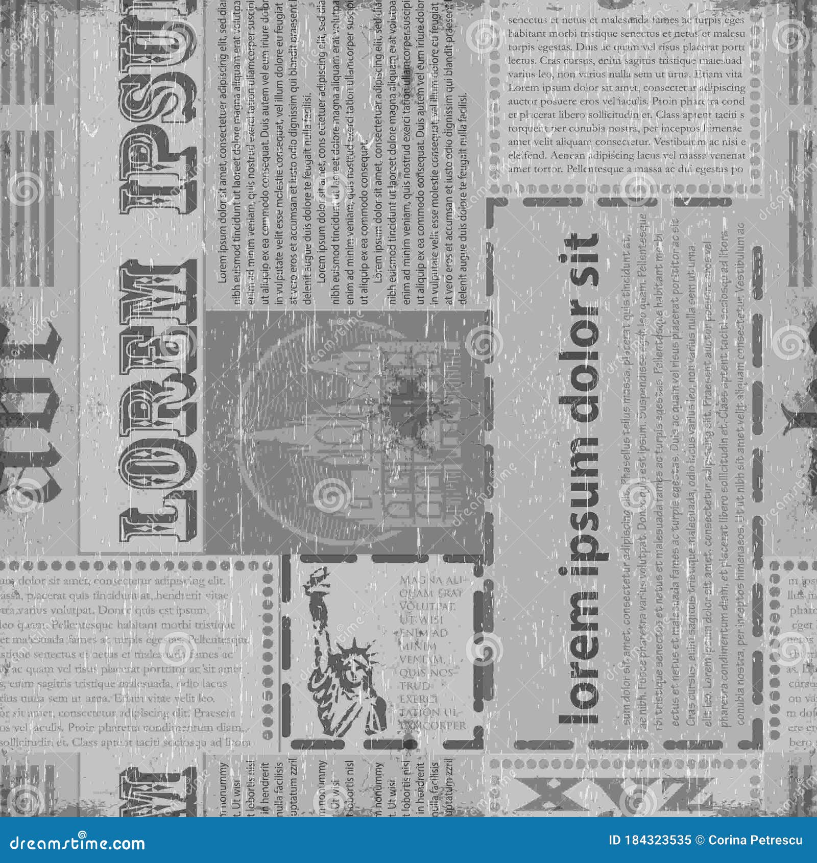 Seamless Vector Newspaper Background Seamless Stock Vector ...