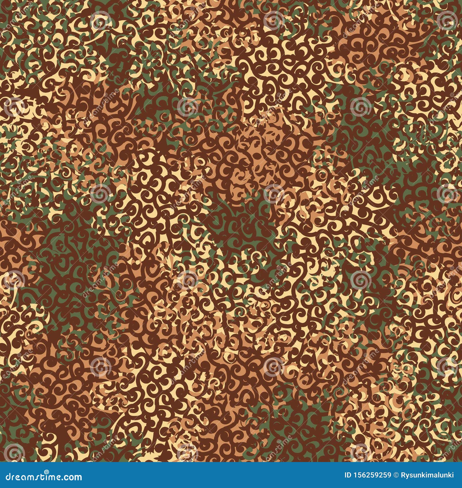 Seamless Vector Organic Autumn Pattern in Rust Colors Stock Vector ...