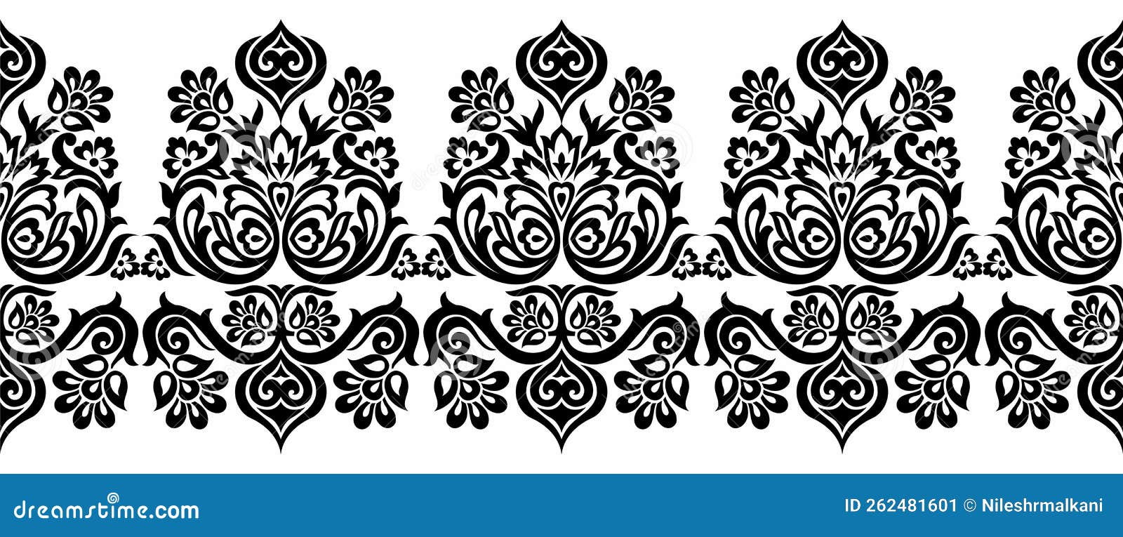 Seamless Vector Ornamental Border Design Stock Vector - Illustration of ...