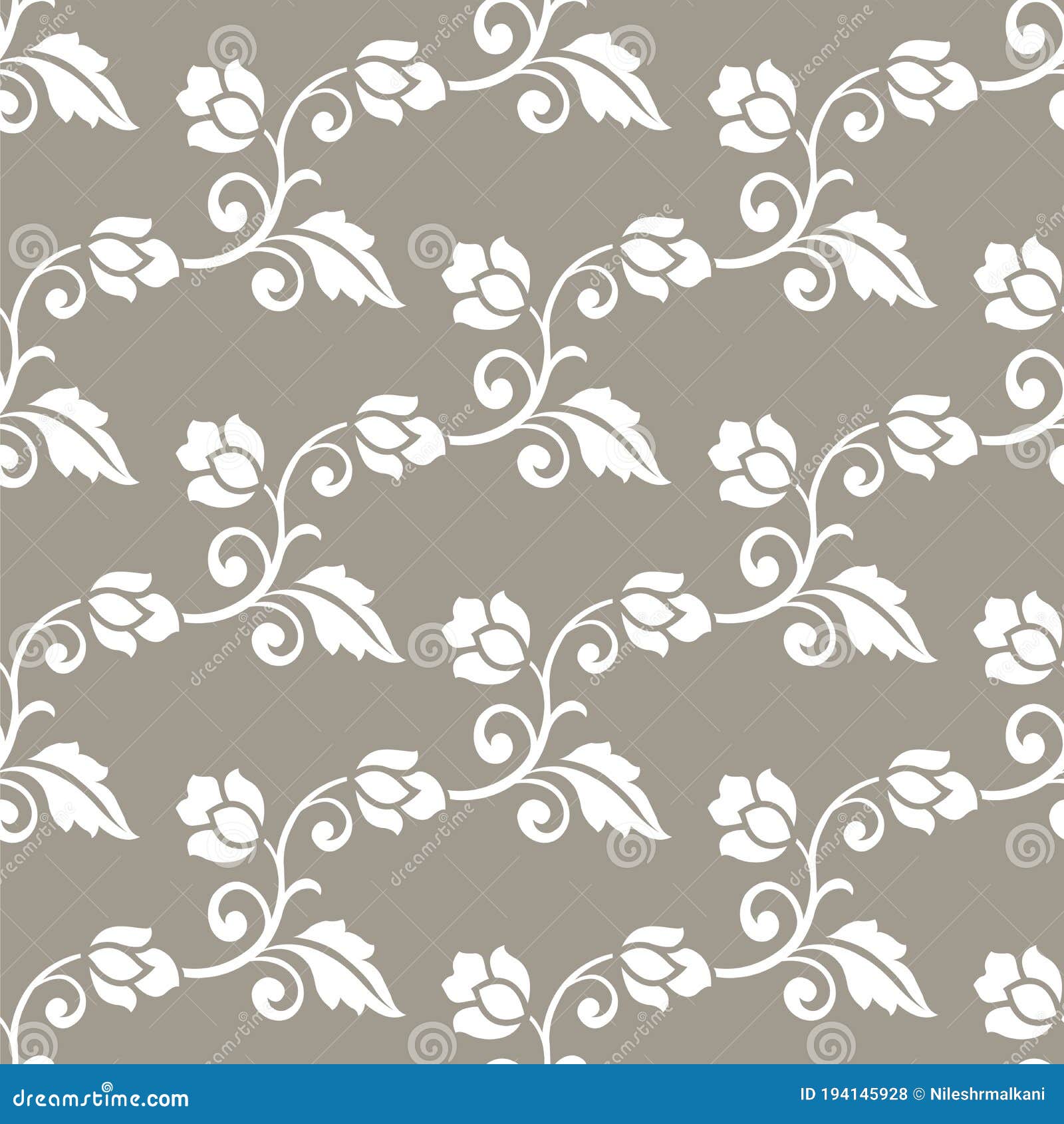 Seamless Vector Ornamental Floral Pattern Design Stock Vector ...