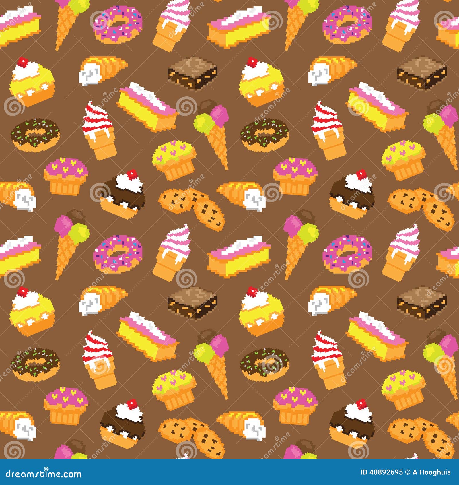 Seamless Vector Pastry Cake Stock Vector - Illustration of arranged ...