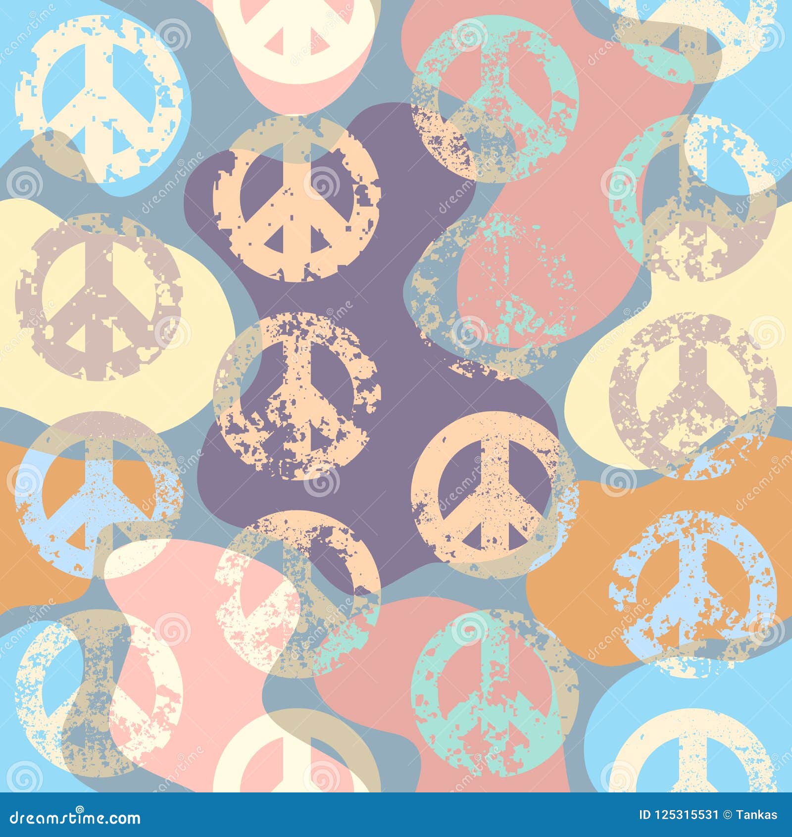 Peace signs pattern. stock vector. Illustration of peaceful - 125315531