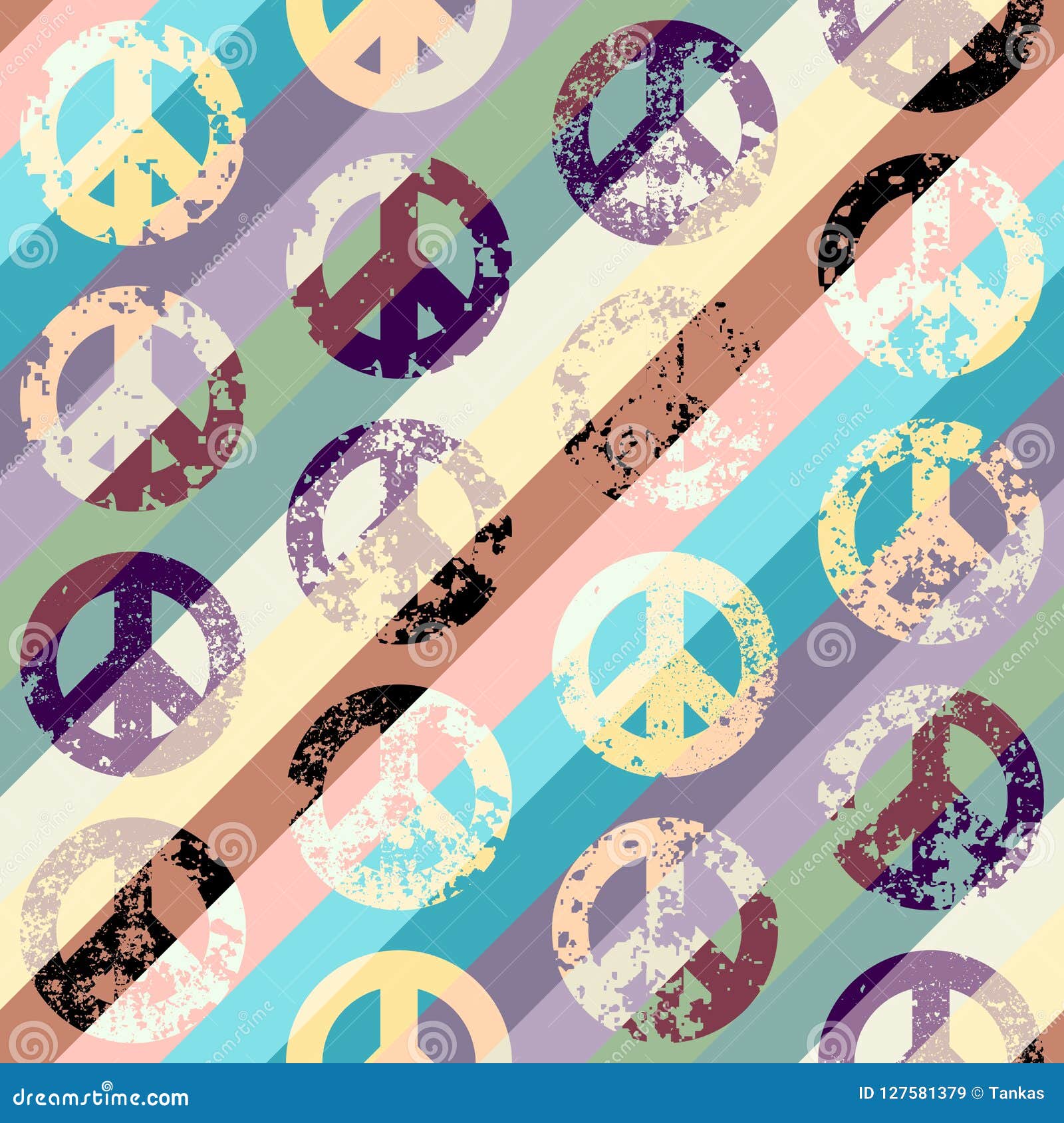 Peace signs pattern. stock vector. Illustration of seamless - 127581379