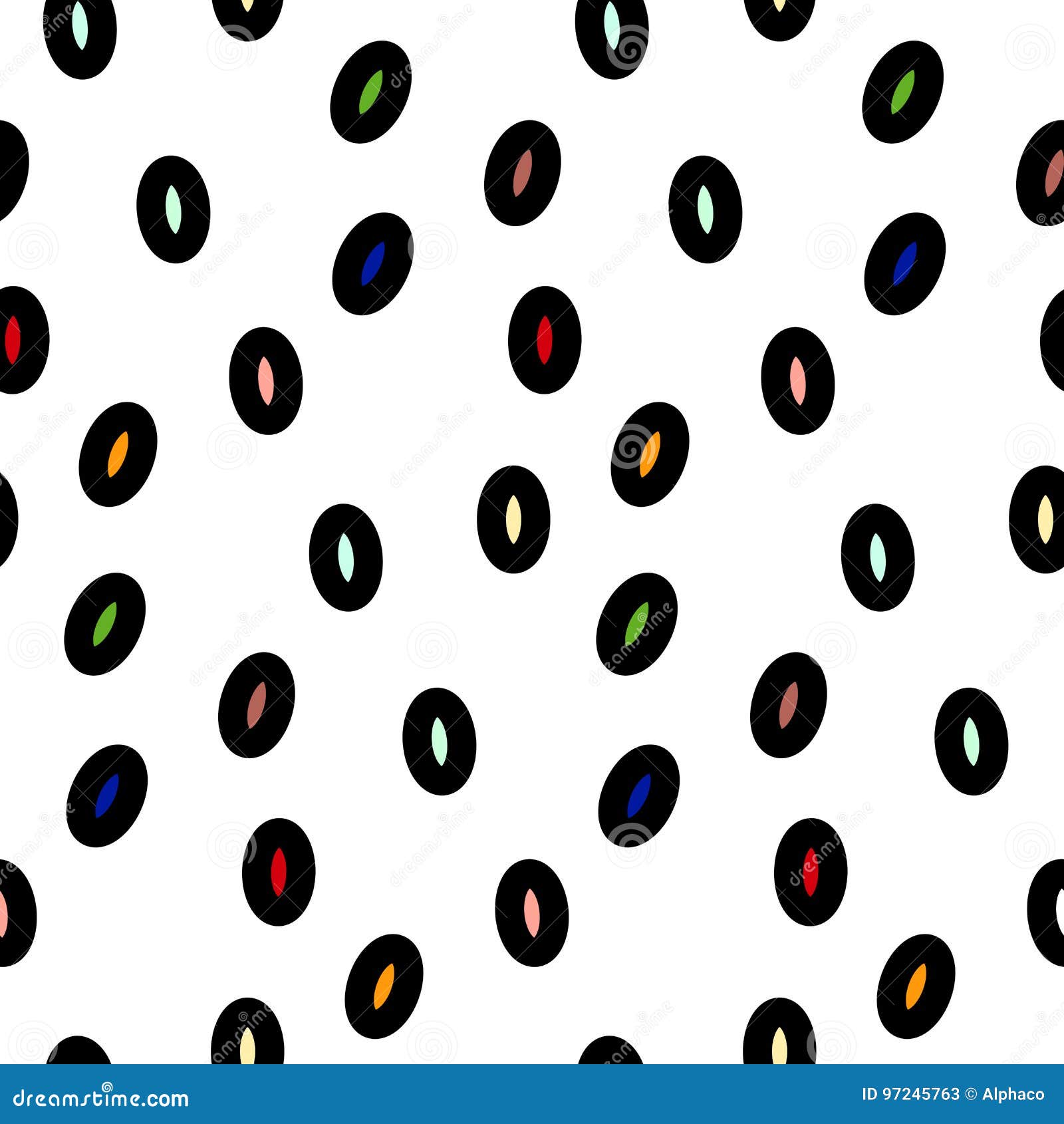 Seamless Vector Pattern Abstract Colorful Ovals Stock Vector ...