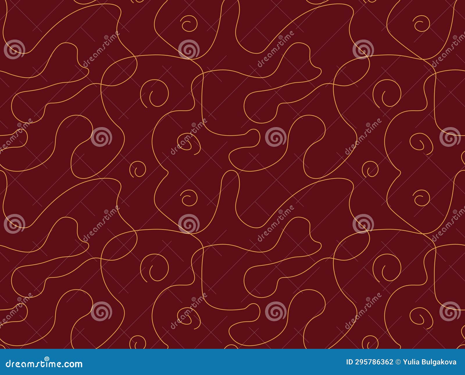 Seamless Vector Pattern of Abstract Continuous Single Line. One Line ...