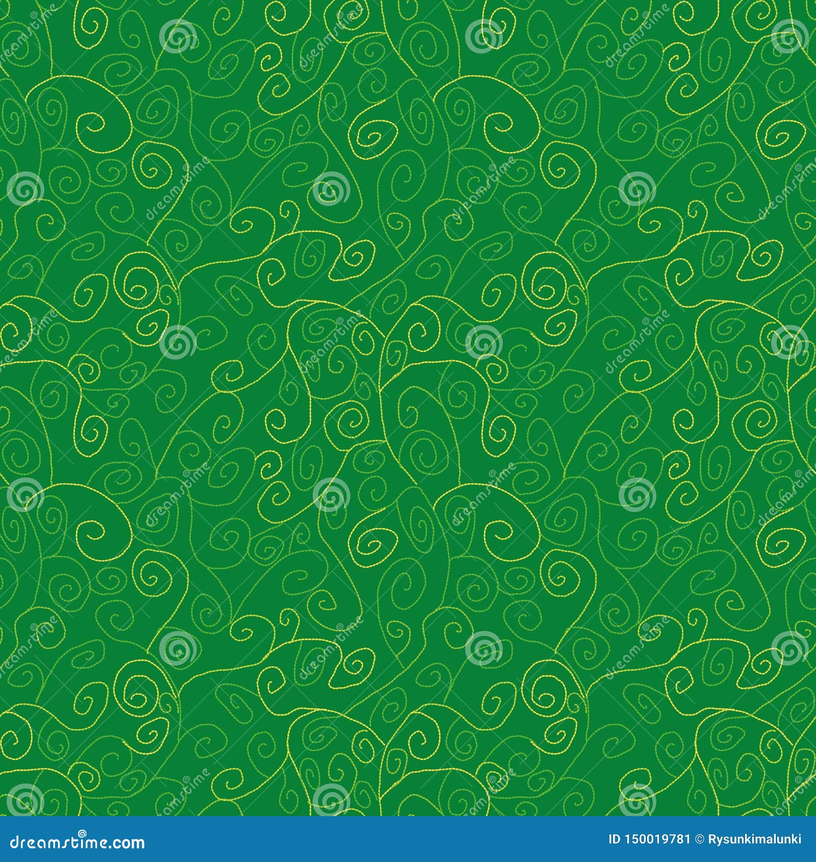 Seamless Vector Pattern with Abstract Green Vines Stock Vector ...