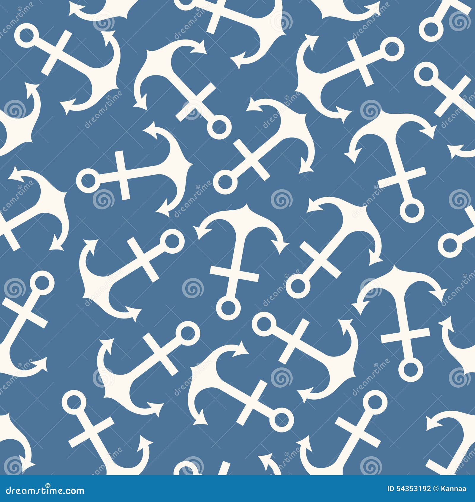 Seamless Vector Pattern of Anchor Shape and Line Stock Vector ...