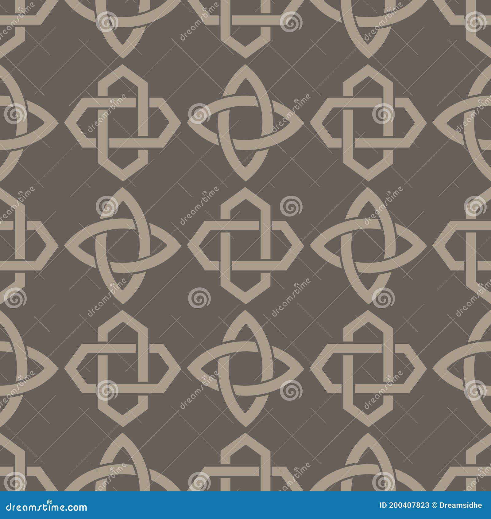 Seamless Vector Pattern with Ancient Decorative Motif Solomon`s Knot ...