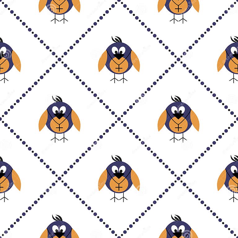 Seamless Vector Pattern with Animals, Cute Symmetrical Background with ...