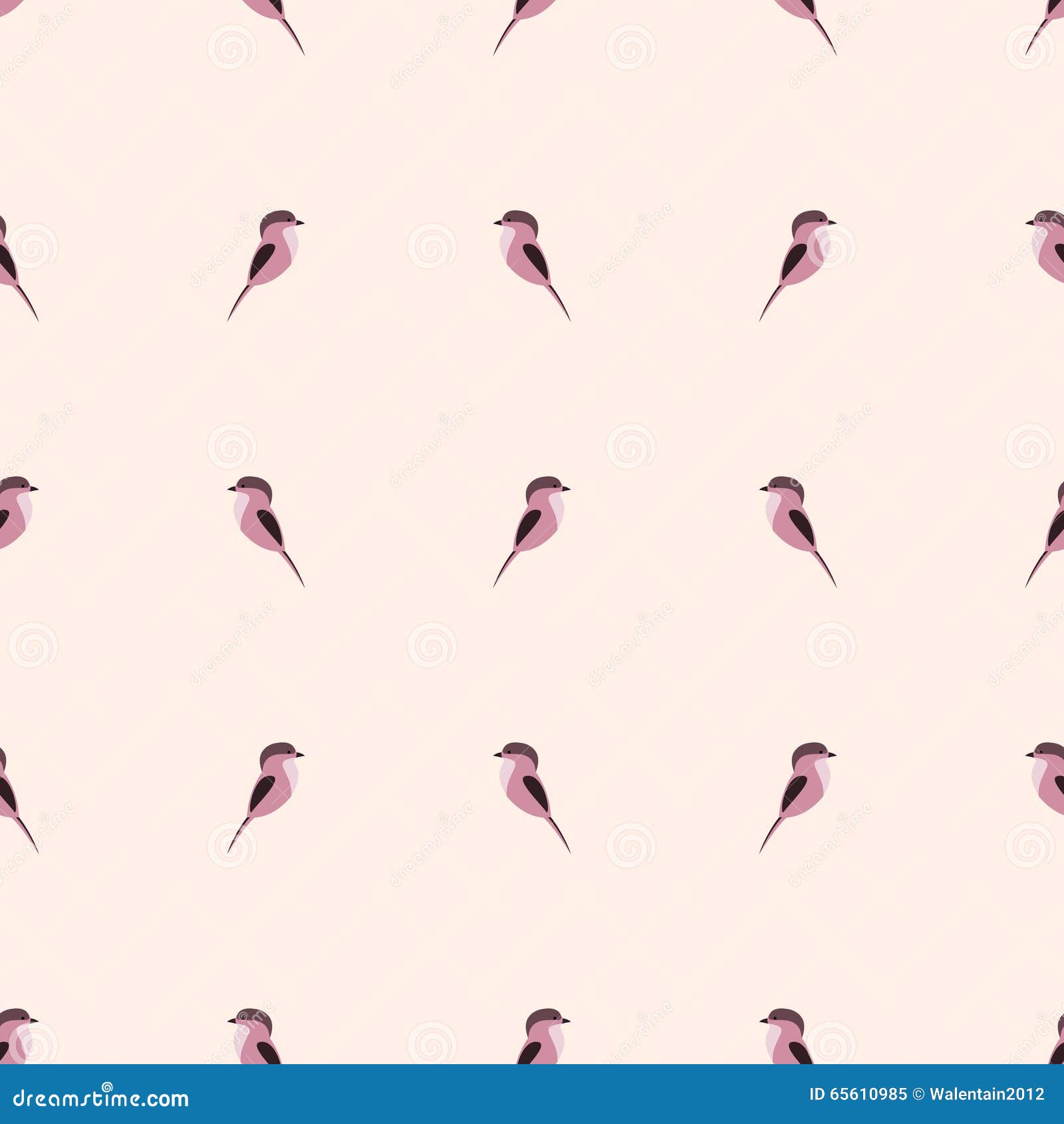 Seamless Vector Pattern with Animals. Symmetrical Background with Pink ...