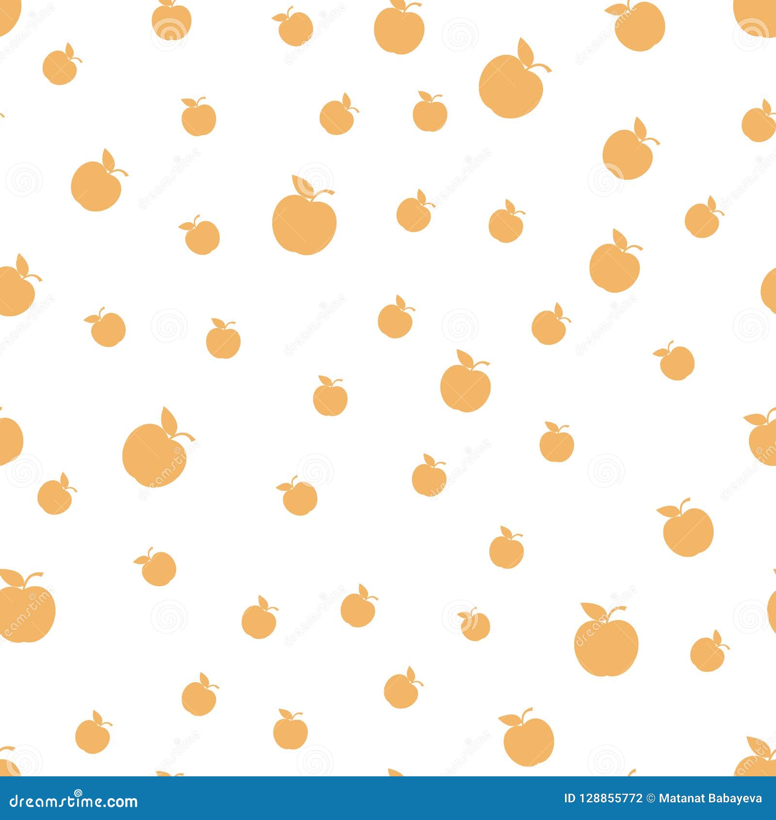 Seamless Vector Pattern with Apples White Backg Stock Vector ...