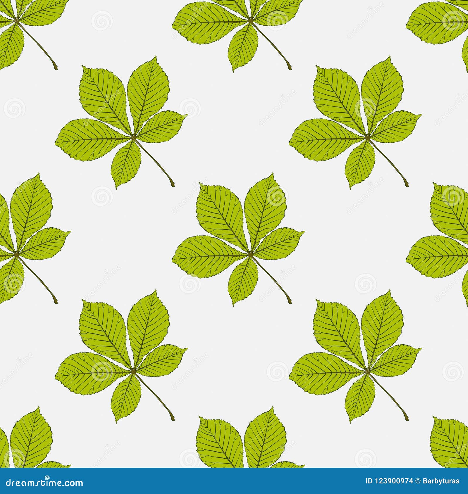 Seamless Vector Pattern with Autumn Leaves. Chestnut Leaf. Stock Vector ...