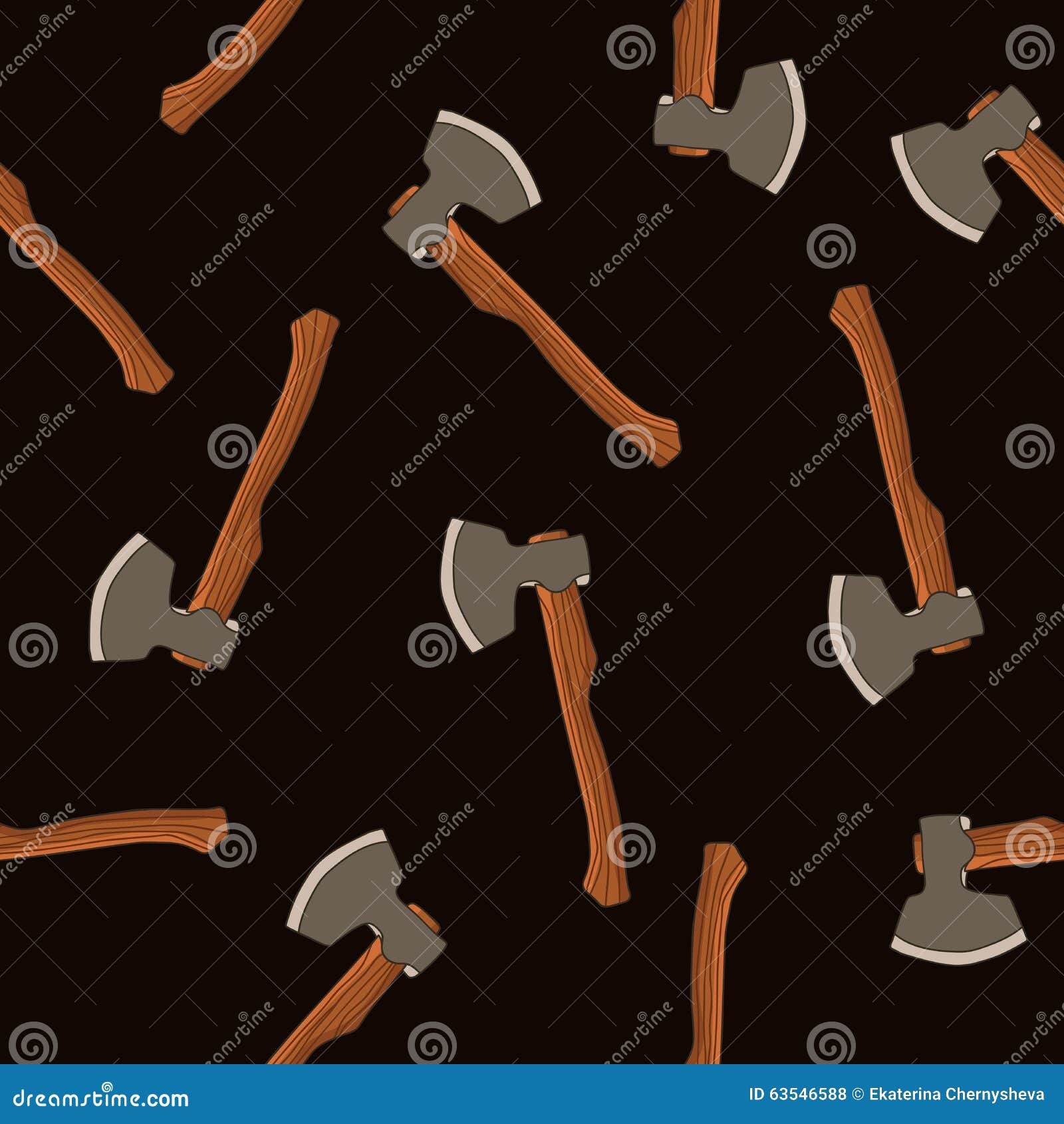 Seamless Vector Pattern of the Axes Stock Vector - Illustration of ...