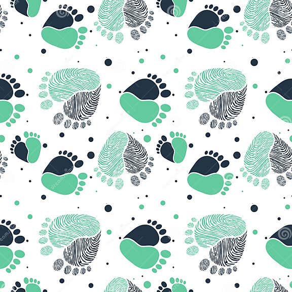 Seamless Vector Pattern with Baby Feet Stock Vector - Illustration of ...