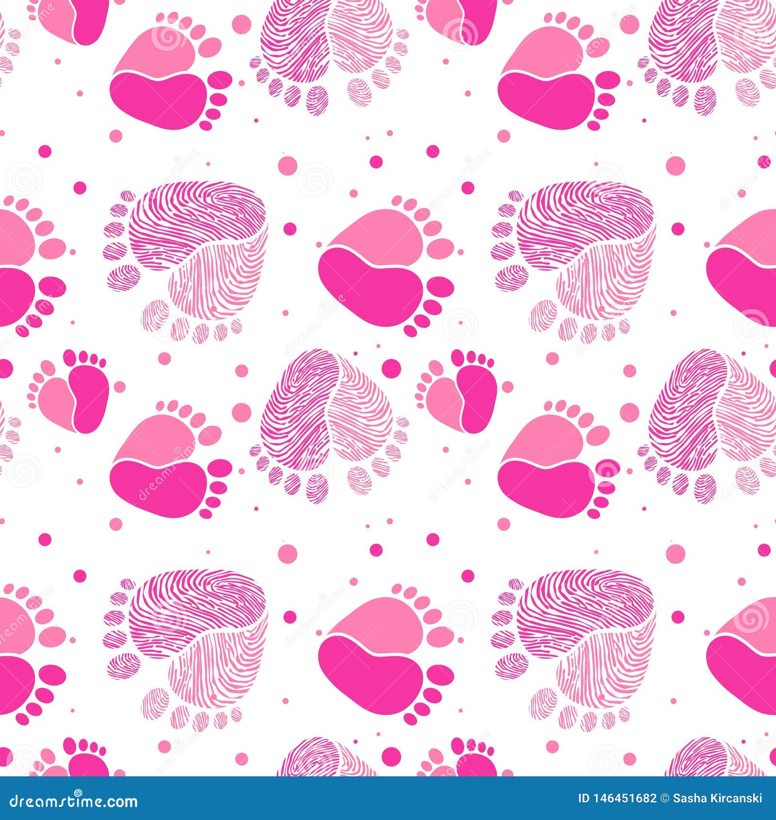 Seamless Vector Pattern with Baby Feet Stock Vector - Illustration of ...
