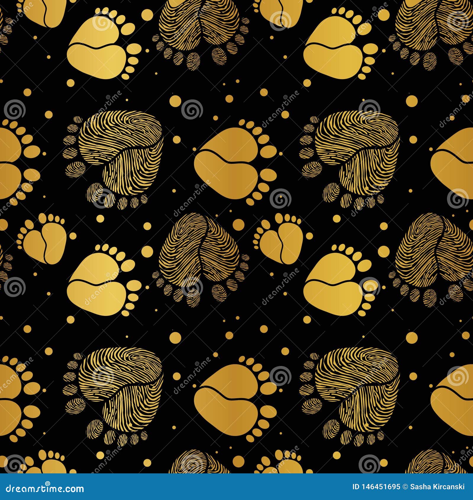 Seamless Vector Pattern with Baby Feet Stock Vector - Illustration of ...