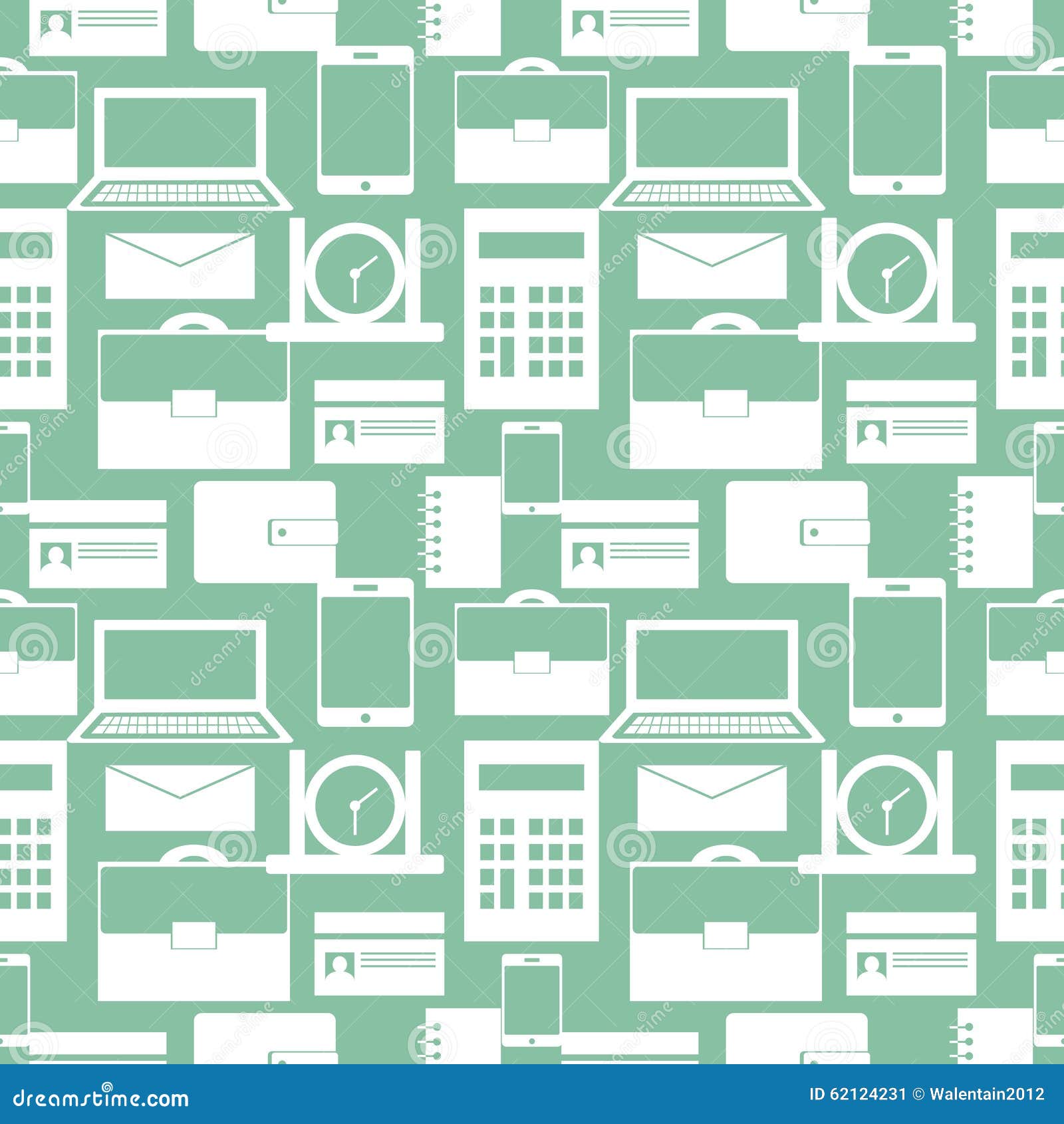 Seamless Vector Pattern, Background With Elements Of Business Stock ...