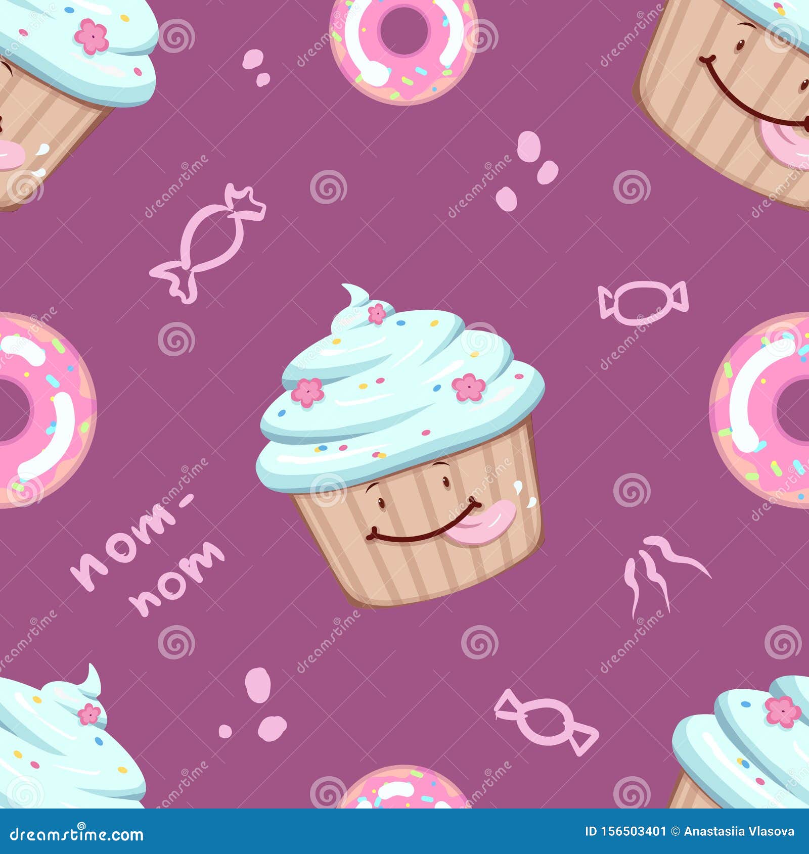 Seamless Vector Pattern with Bakery Stock Vector - Illustration of ...
