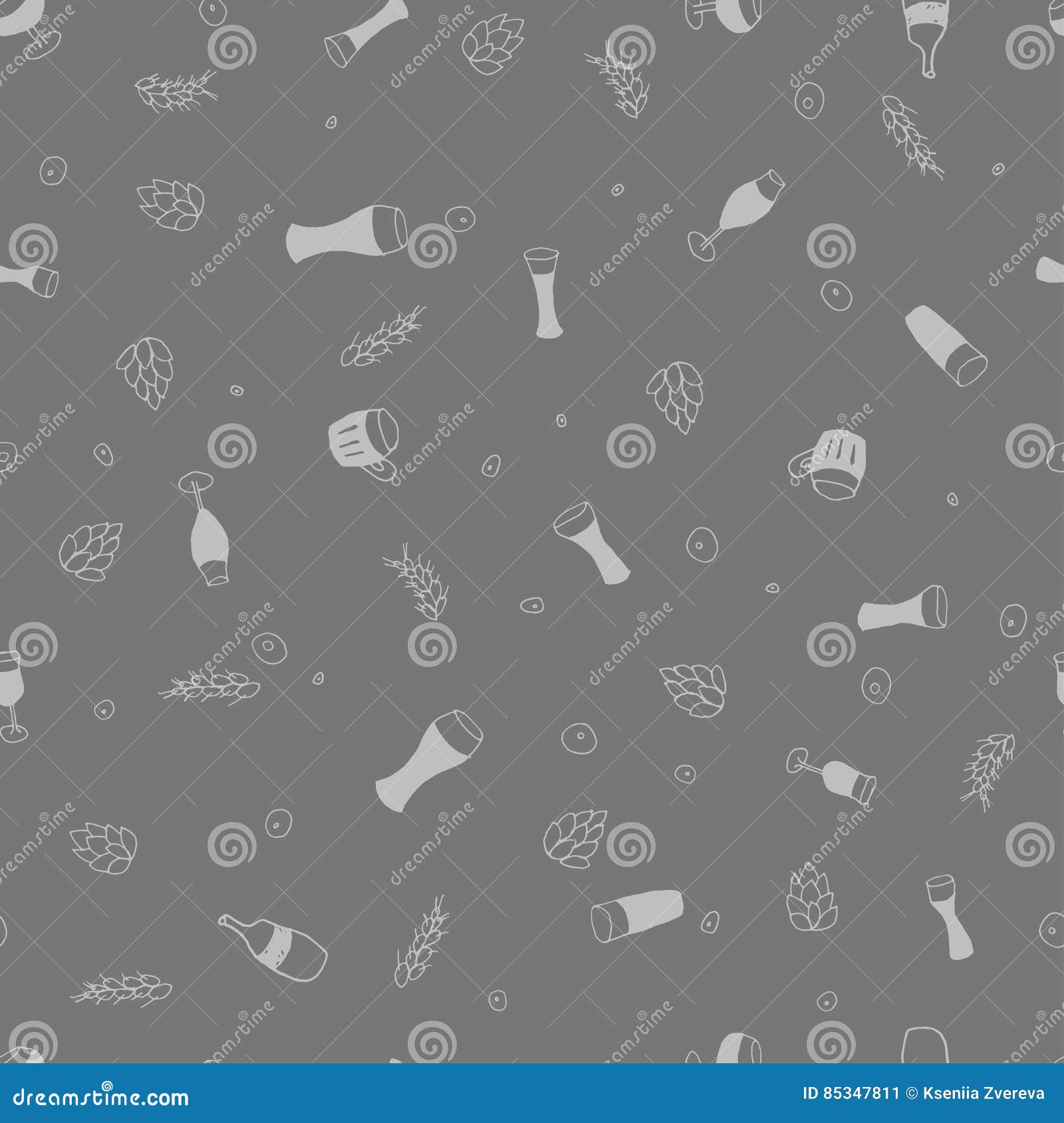 Seamless Vector Pattern with Beer Stock Vector - Illustration of craft ...