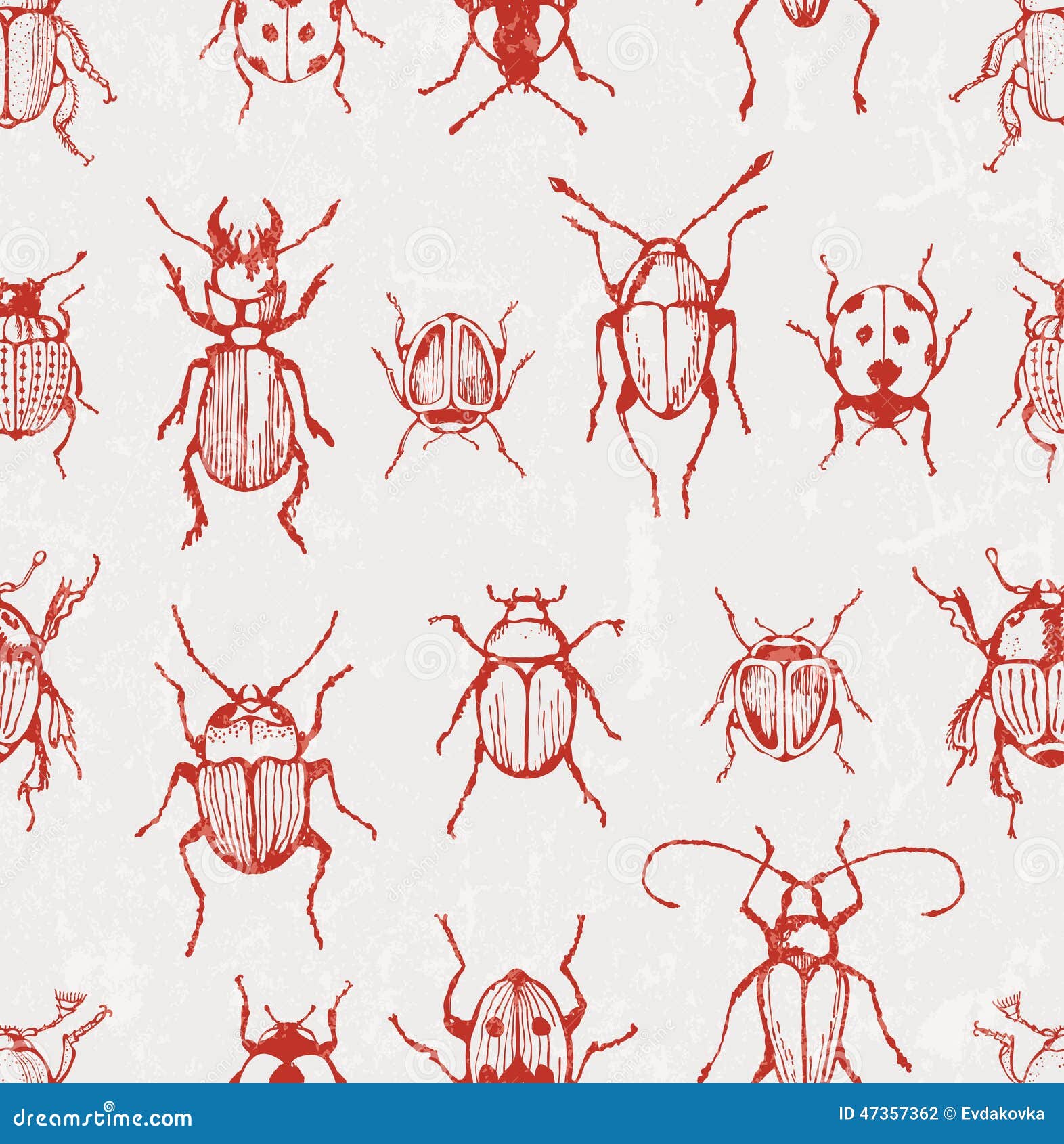 Seamless Vector Pattern with Beetles Stock Vector - Illustration of ...