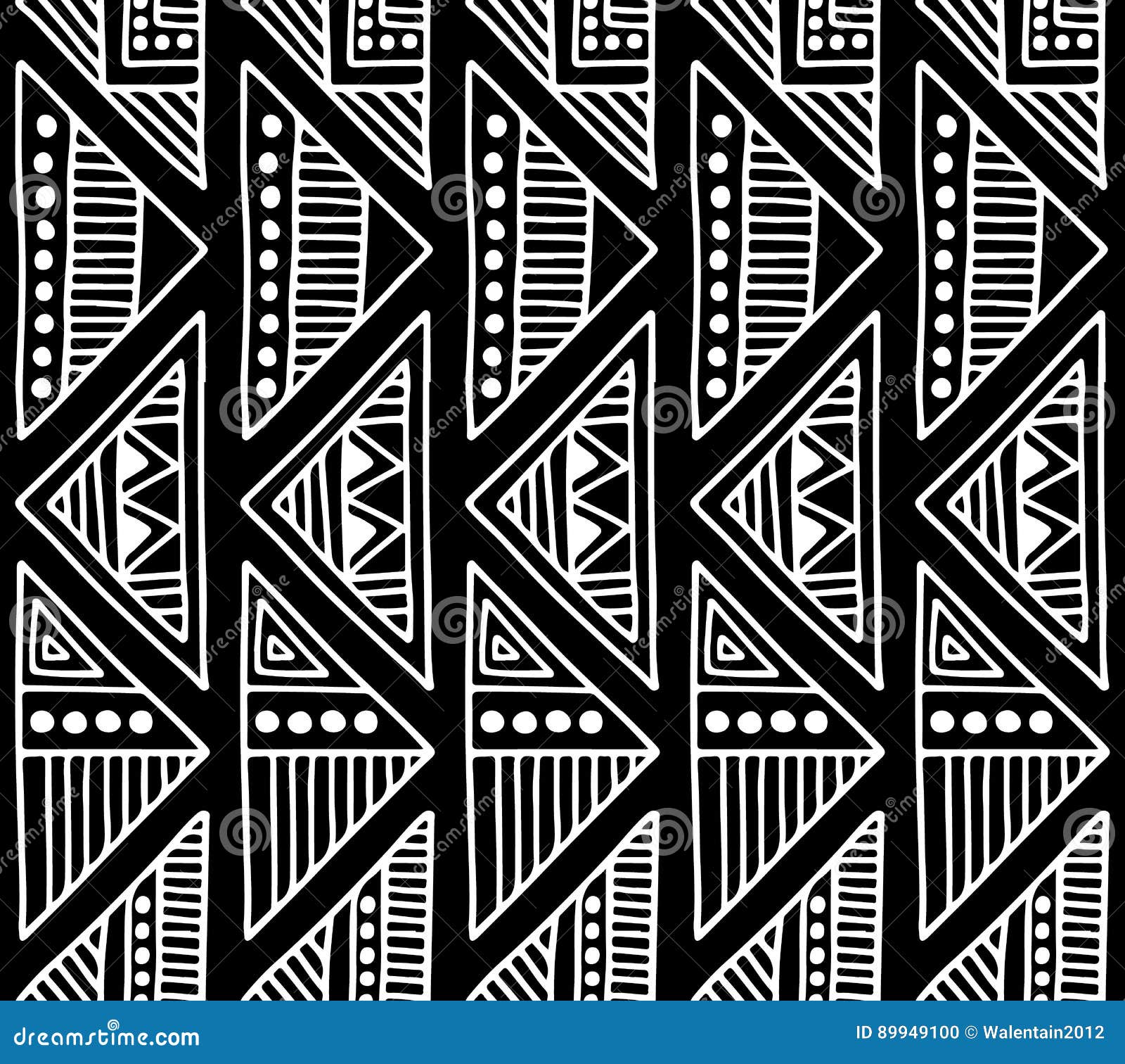 Seamless Vector Pattern. Black and White Geometrical Background with ...
