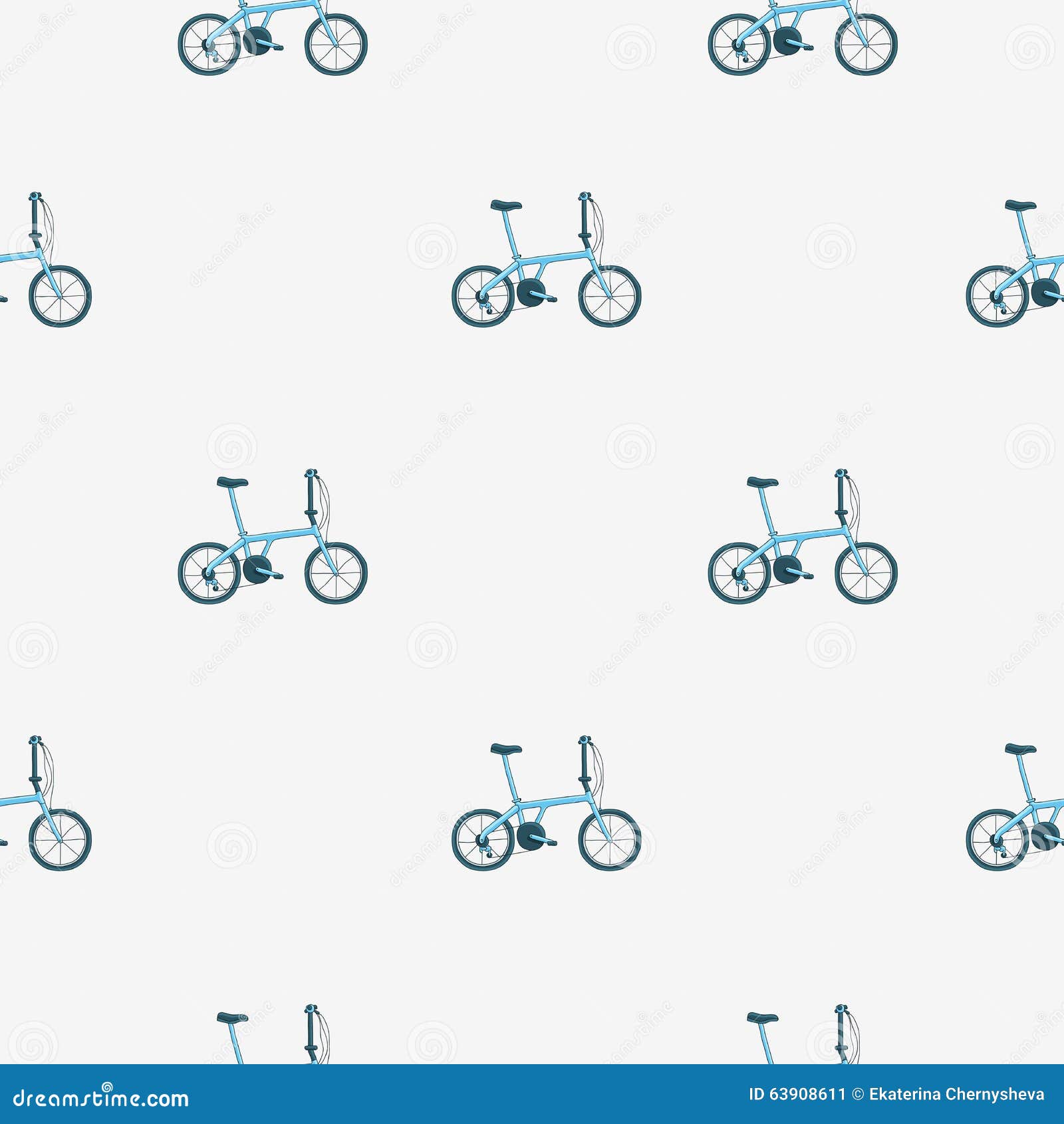 Seamless Vector Pattern of Blue Bicycle Stock Vector - Illustration of ...