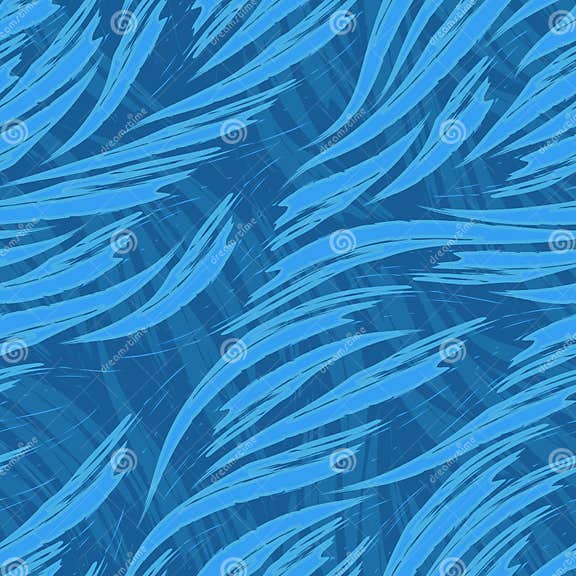 Seamless Vector Pattern of Blue Waves or Currents. Stylized Texture of ...
