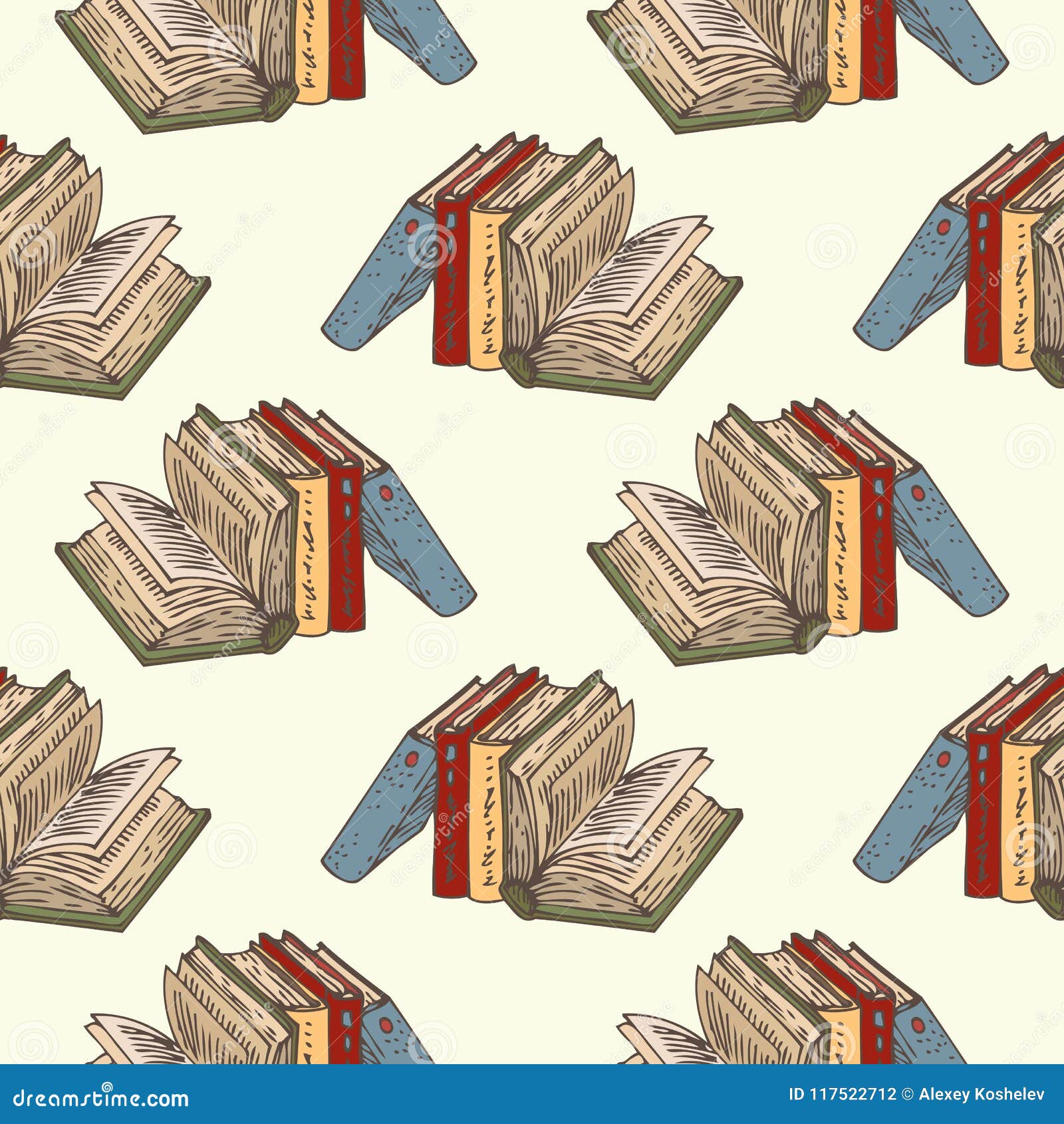 Books Seamless Pattern stock illustration. Illustration of education ...