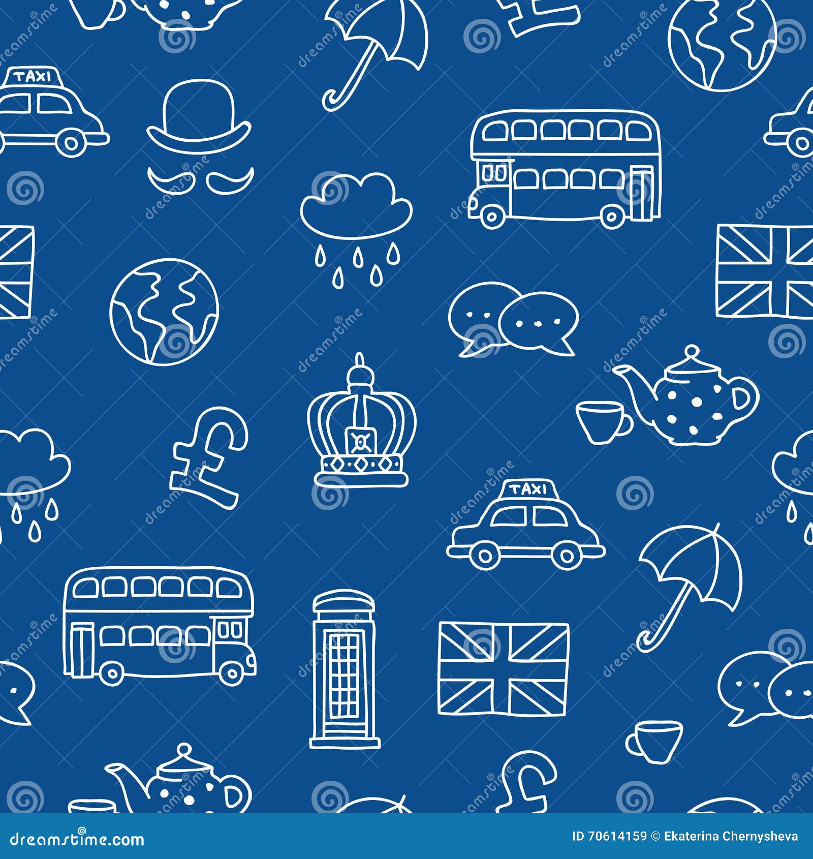 Seamless Vector Pattern of British Icons Stock Vector - Illustration of ...