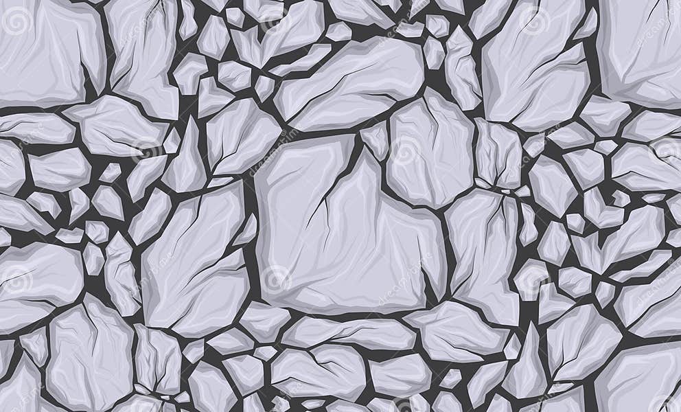 Seamless Vector Pattern with Broken White Stones on Dark Grey ...