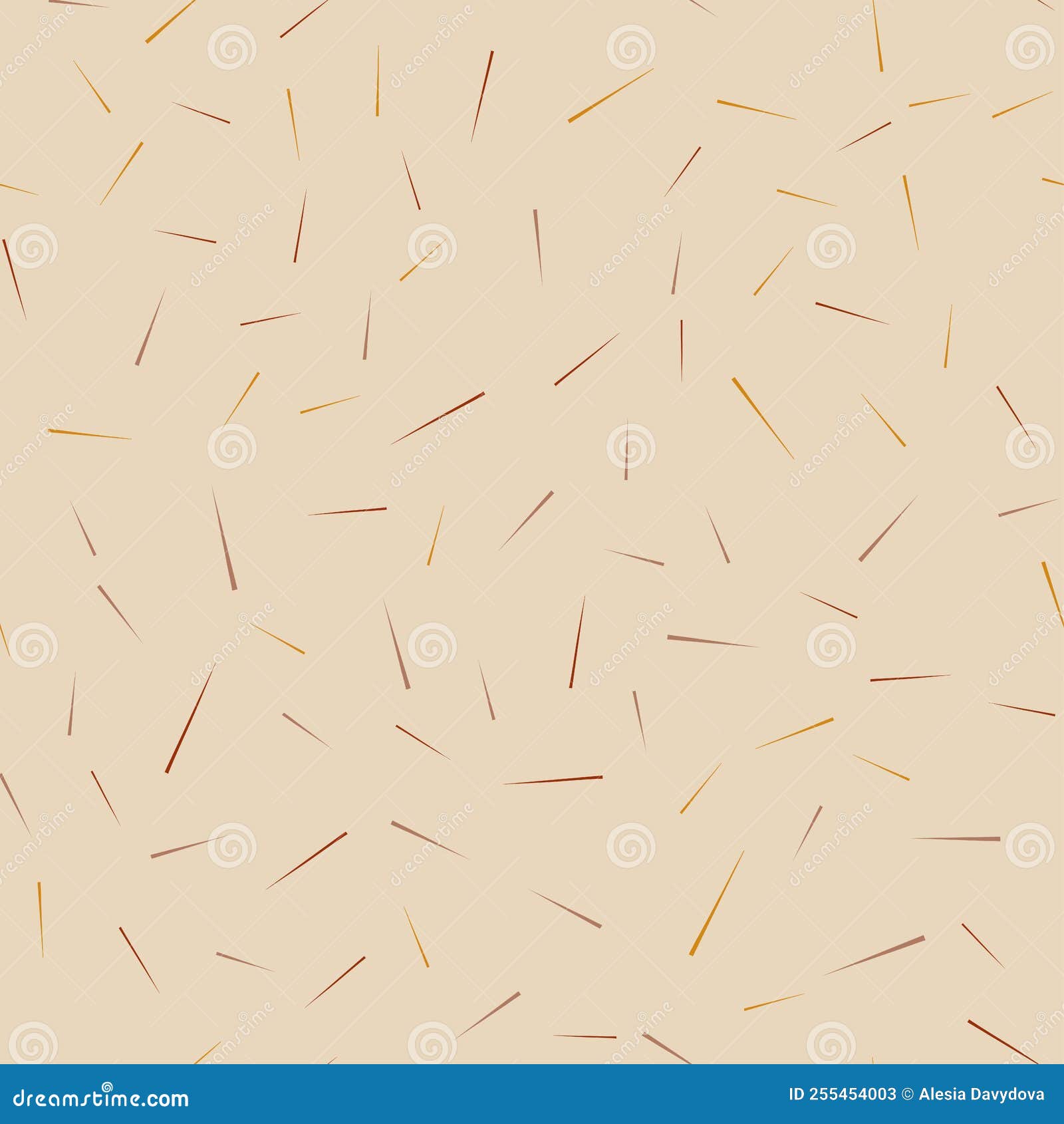 Seamless Vector Pattern with Brown Sticks, Dashes. Geometric Abstract ...