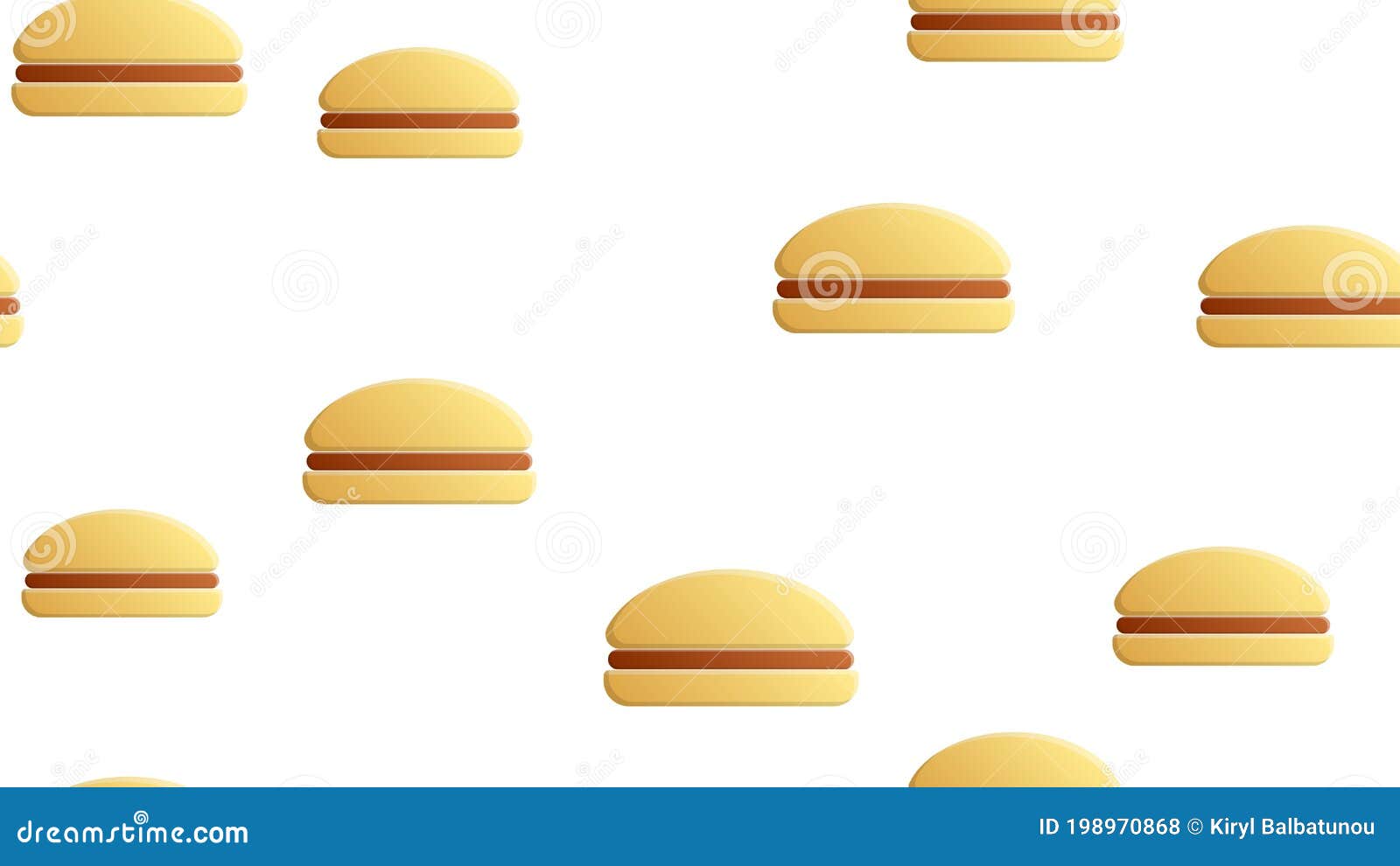 Seamless Vector Pattern with Burger on White Background Stock Vector ...