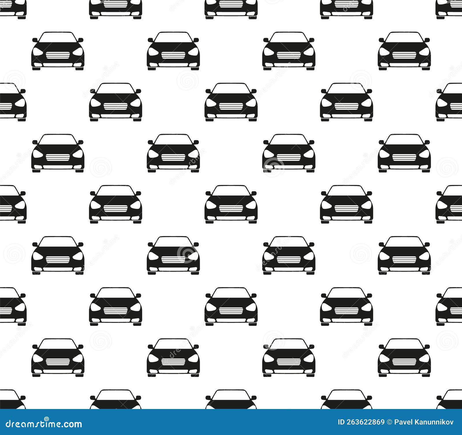 Seamless Vector Pattern - Cars. Black and White Stock Vector ...